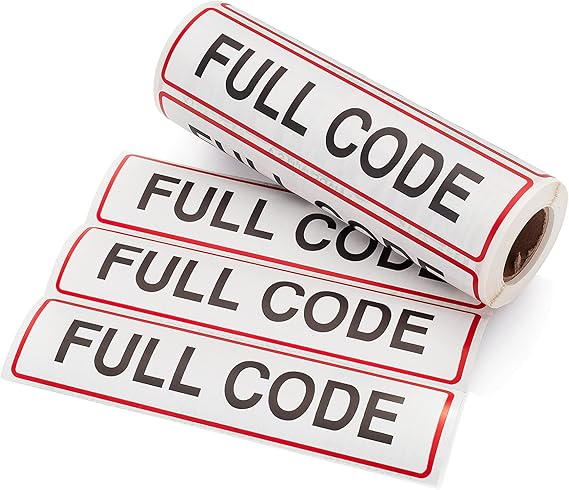 Amazon.com: Carstens Medical Stickers – Full Code Alert and Instruction ...