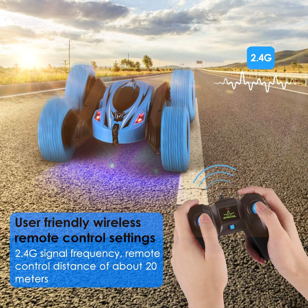 Auto de control remoto giratorio de 360 con 4 baterías originales ...