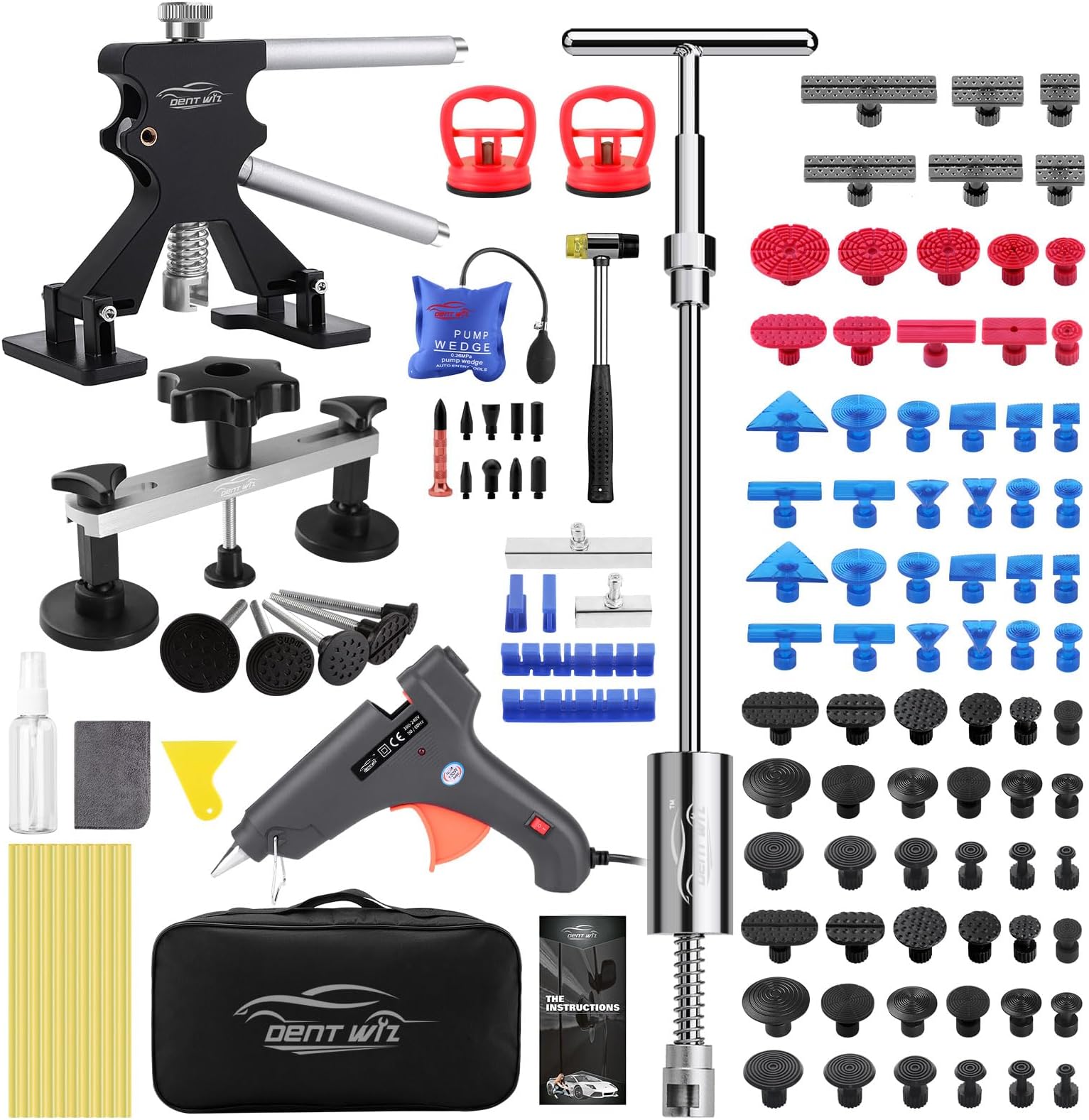 Amazon.com: DentWiz Car Dent Puller Kit - Slide Hammer, Glue Gun ...