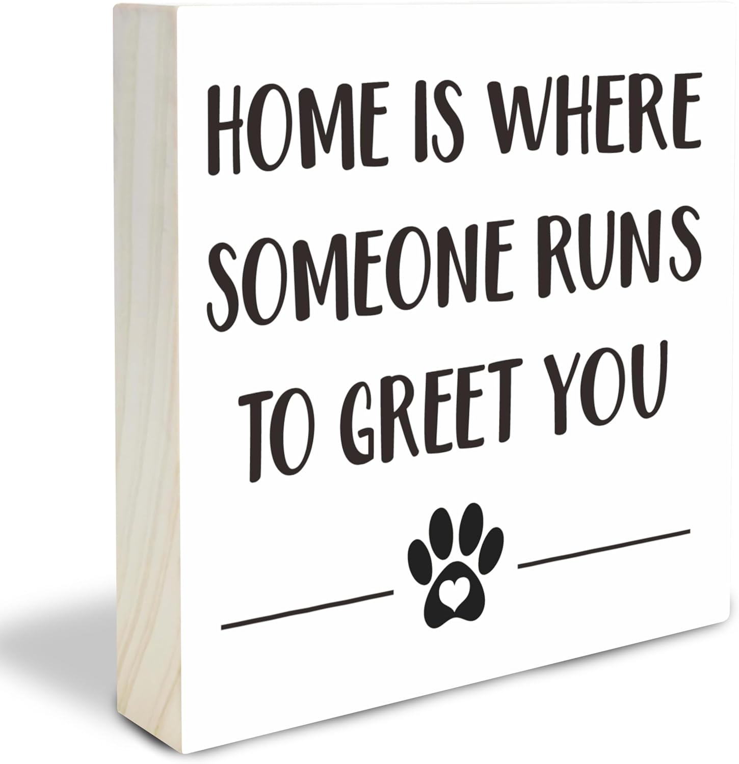 Amazon.com: Dog Theme Wooden Block Sign - Home Is Where Someone Runs To ...