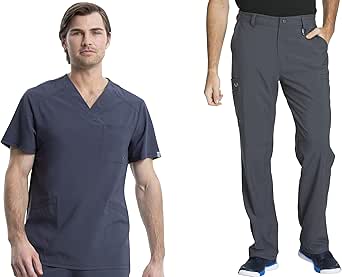 Amazon.com: Cherokee Infinity Men Scrubs Set CK900A V-Neck Top & CK200A ...