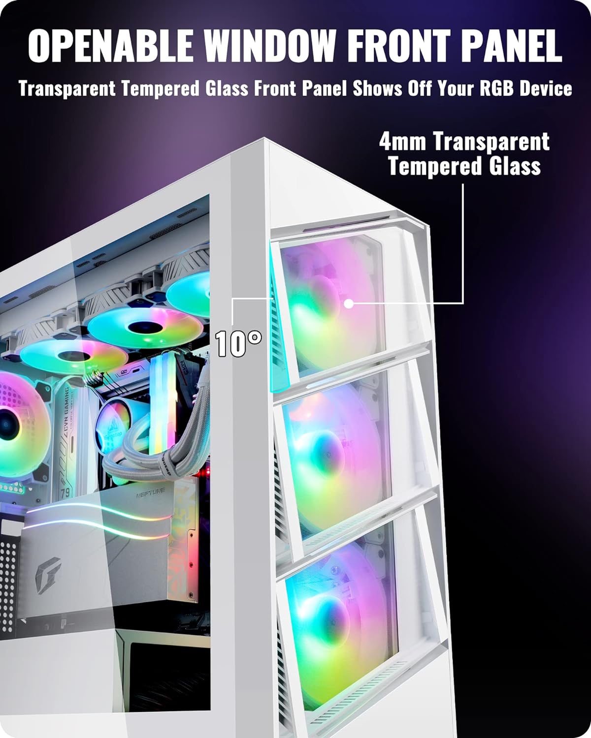 Buy Segotep T3 White Mid-Tower ATX Gaming PC Case w/ ARGB & PWM Fan ...