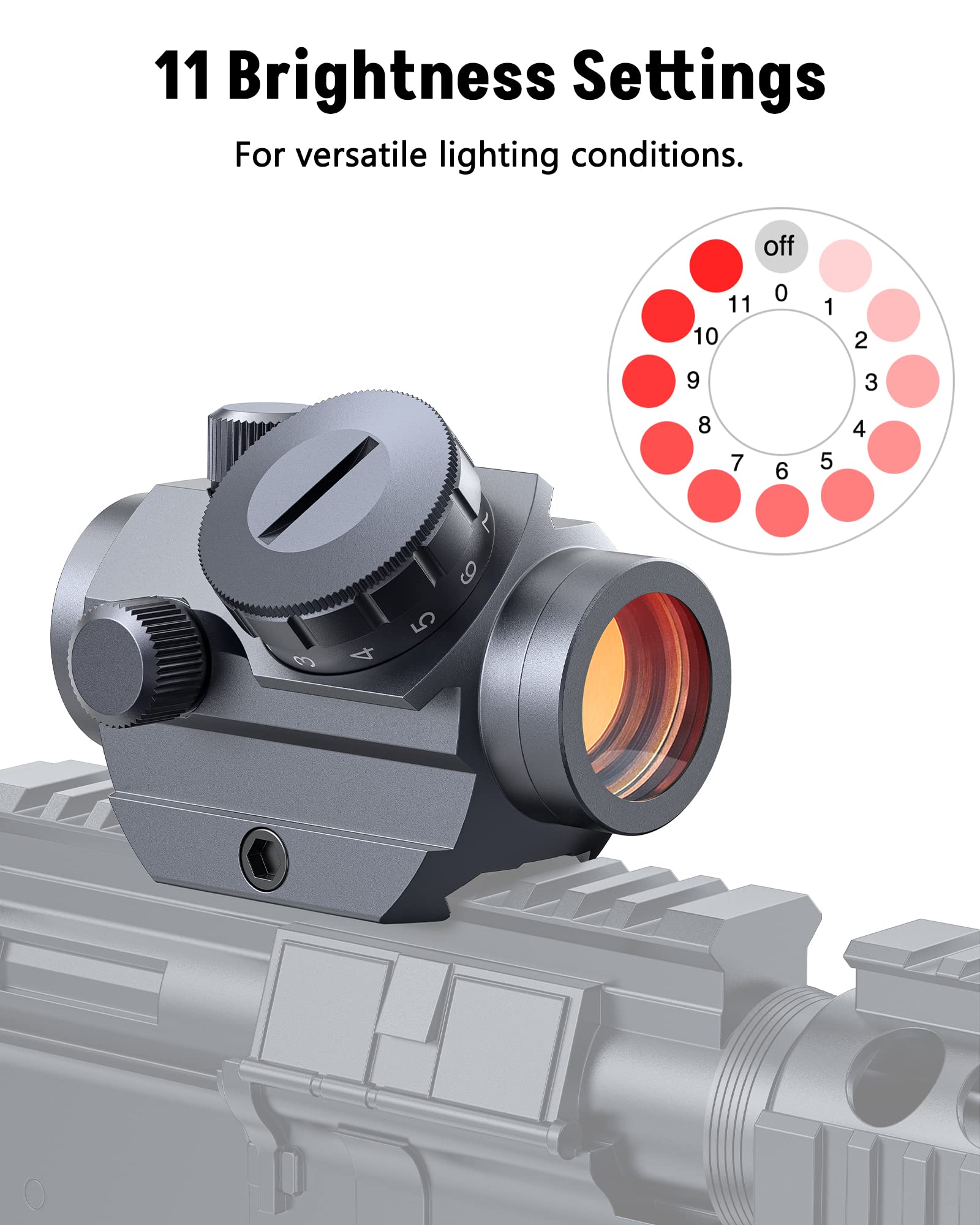 Snapklik.com : MidTen 2MOA Red Dot Sight 1x25mm Reflex Sight Waterproof ...
