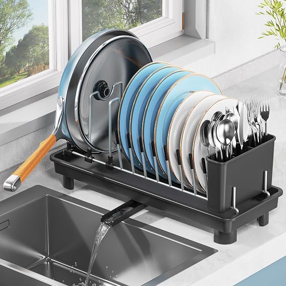 Amazon.com - LIONONLY Small Dish Drying Rack, Compact Dish Rack for ...
