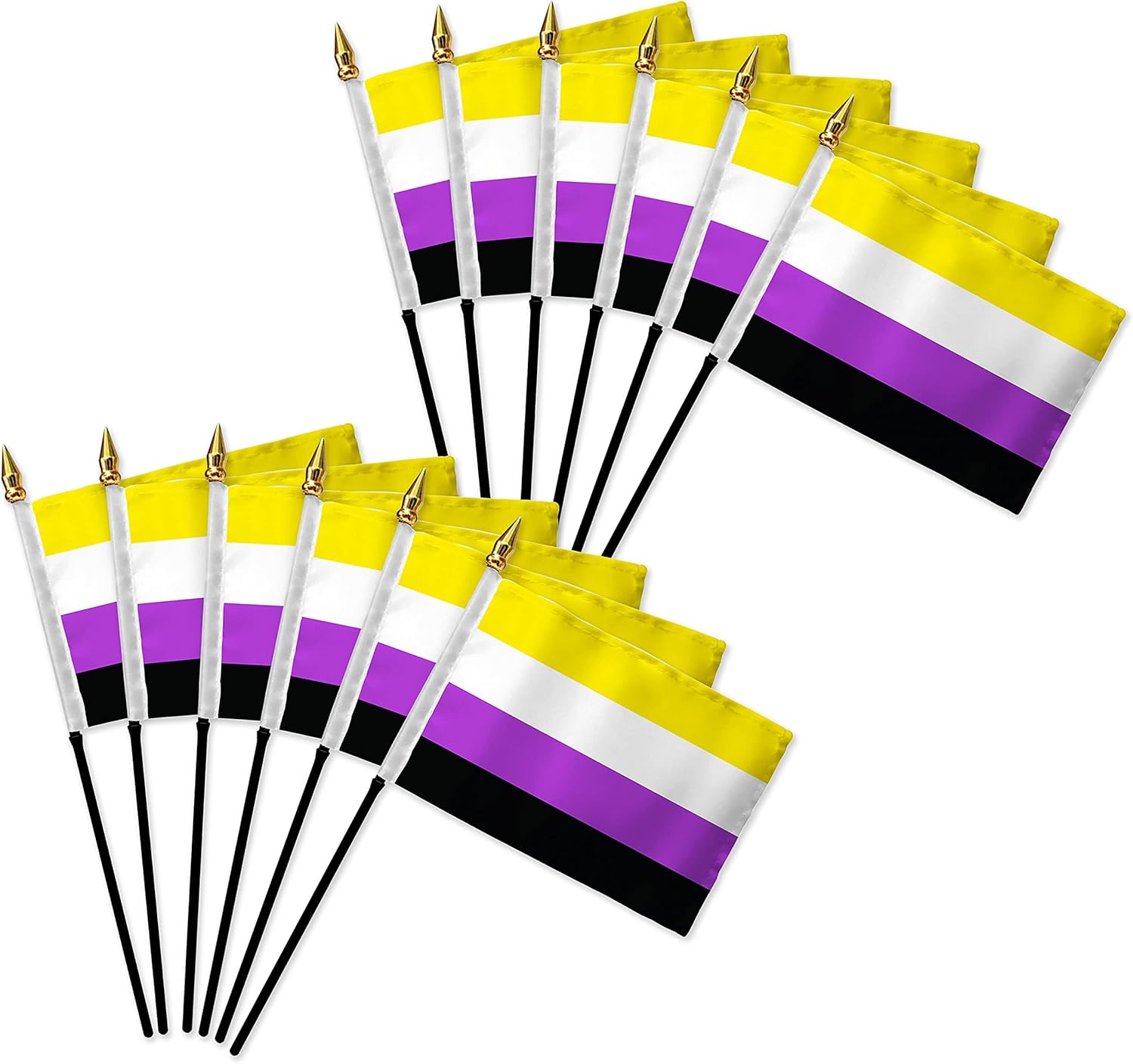 Amazon.com : The Flag Joint Non-Binary Pride 4x6" Stick Flags - One ...