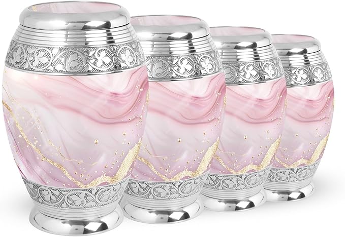 Amazon.com: Blush Pink Marble Decorative Urns, Metal Small Urn, Mini ...