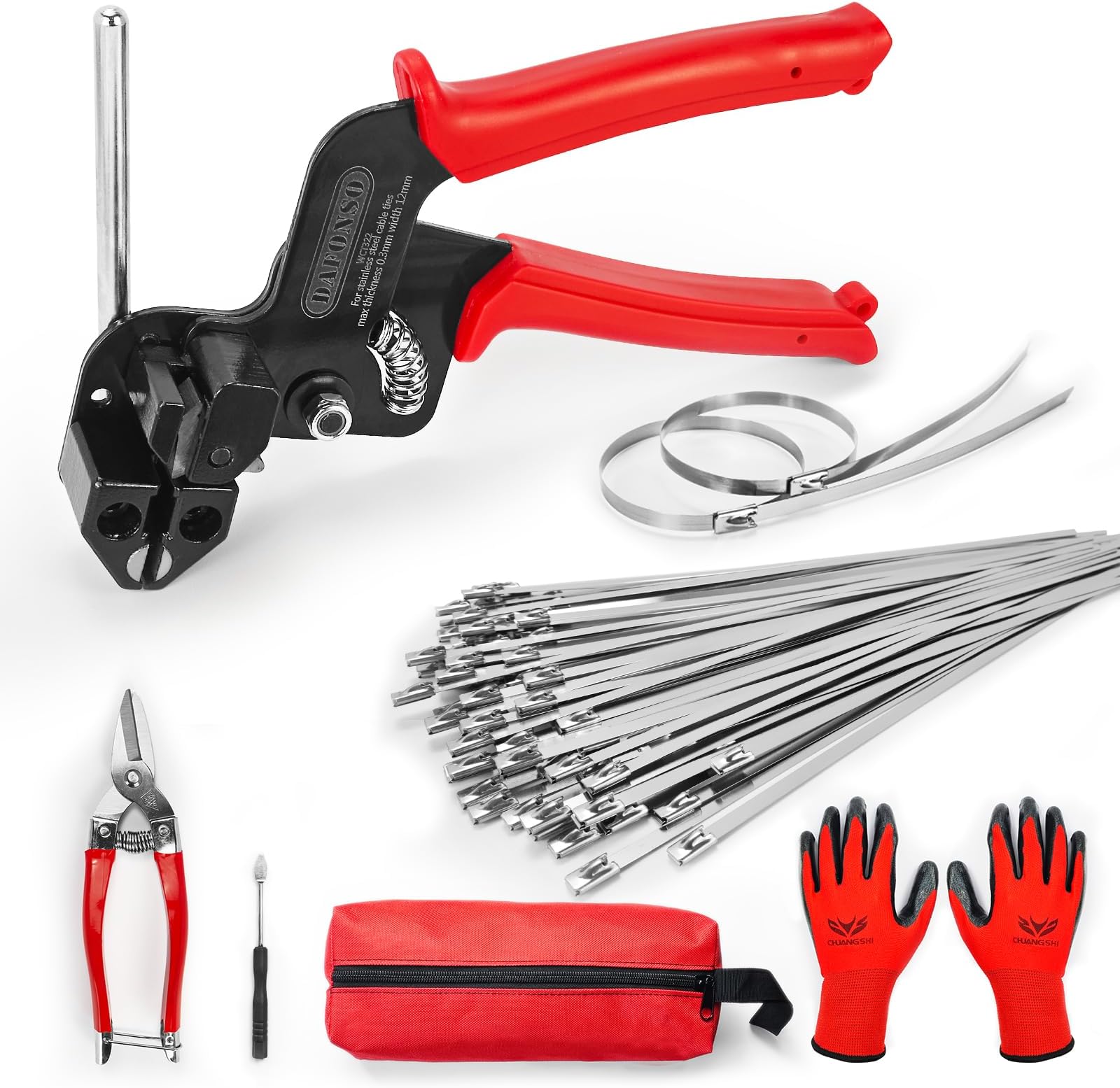 Amazon.com: BethTie Stainless Steel Cable Tie Gun Set, with 300PCS ...