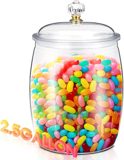 Amazon.com: Nuogo 2.5 Gallon/320 oz Large Candy & Cookie Jar with Lid ...