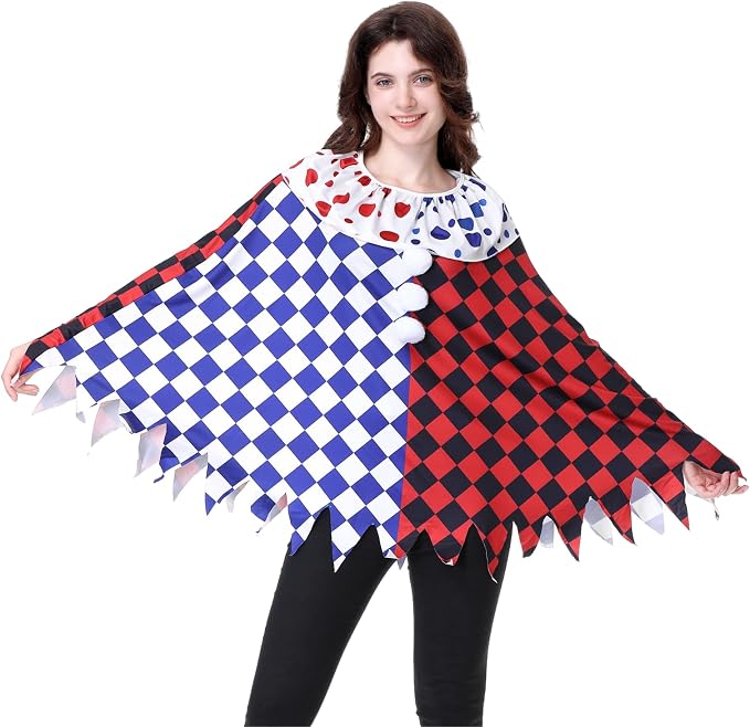 Amazon.com: LMYOVE Clown Poncho Costume Adult,Halloween Cosplay Circus ...