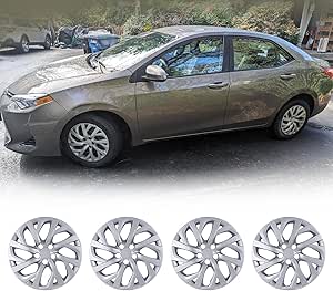 Amazon.com: 16" Wheel Covers Silver Lacquer Hubcaps ABS & PC Material ...