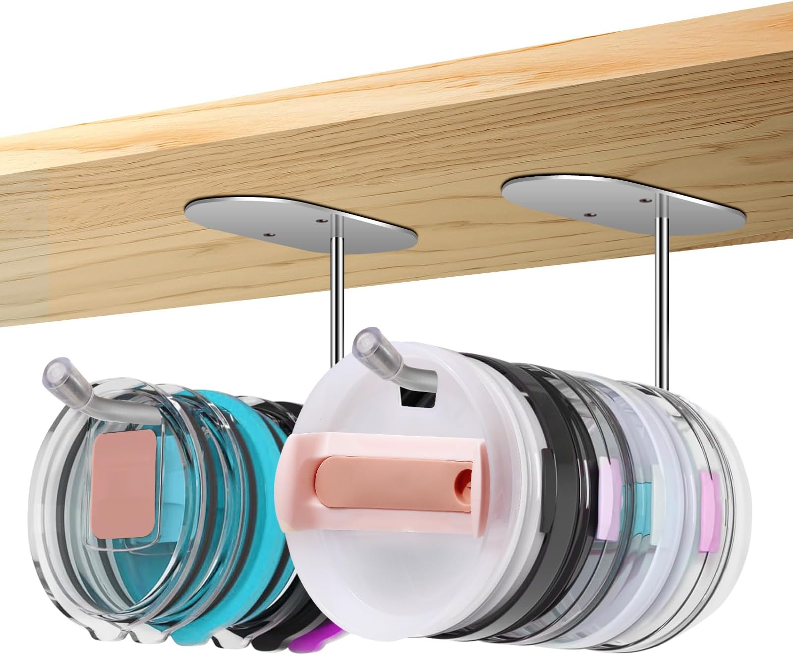 Amazon.com: 4-Pack Tumbler Lid Organizer, Space Saving Cup Lid Holder ...