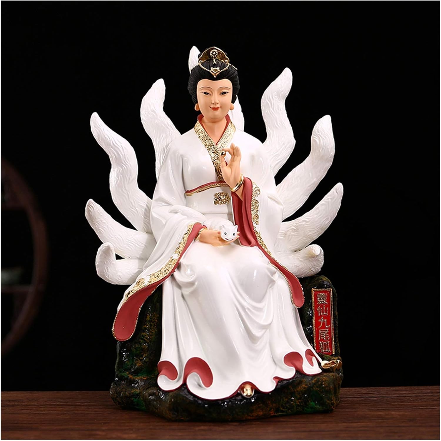 Feng Shui Buddha Statue Lifelike Nine-tailed Fox Statue Lucky ...