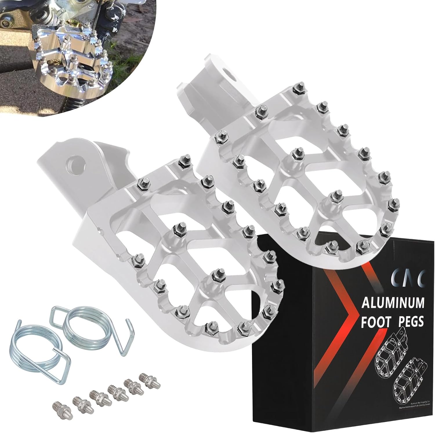 Amazon.com: JFG RACING Dirt Bike Foot Pegs with Springs,7075 Aluminum ...