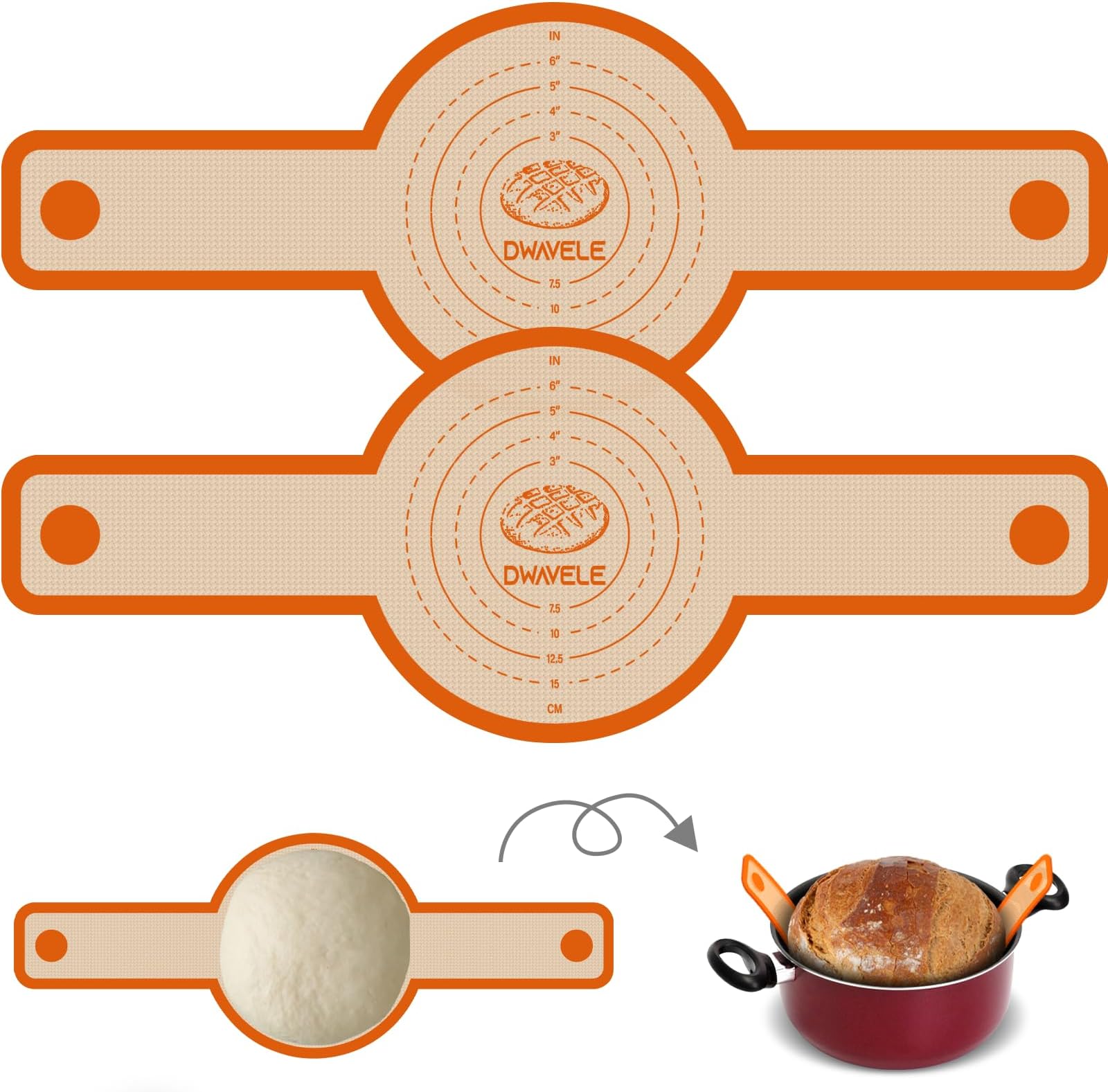 Amazon.com: Silicone Bread Sling Dutch Oven - 2 PCS Reusable＆Non Stick ...