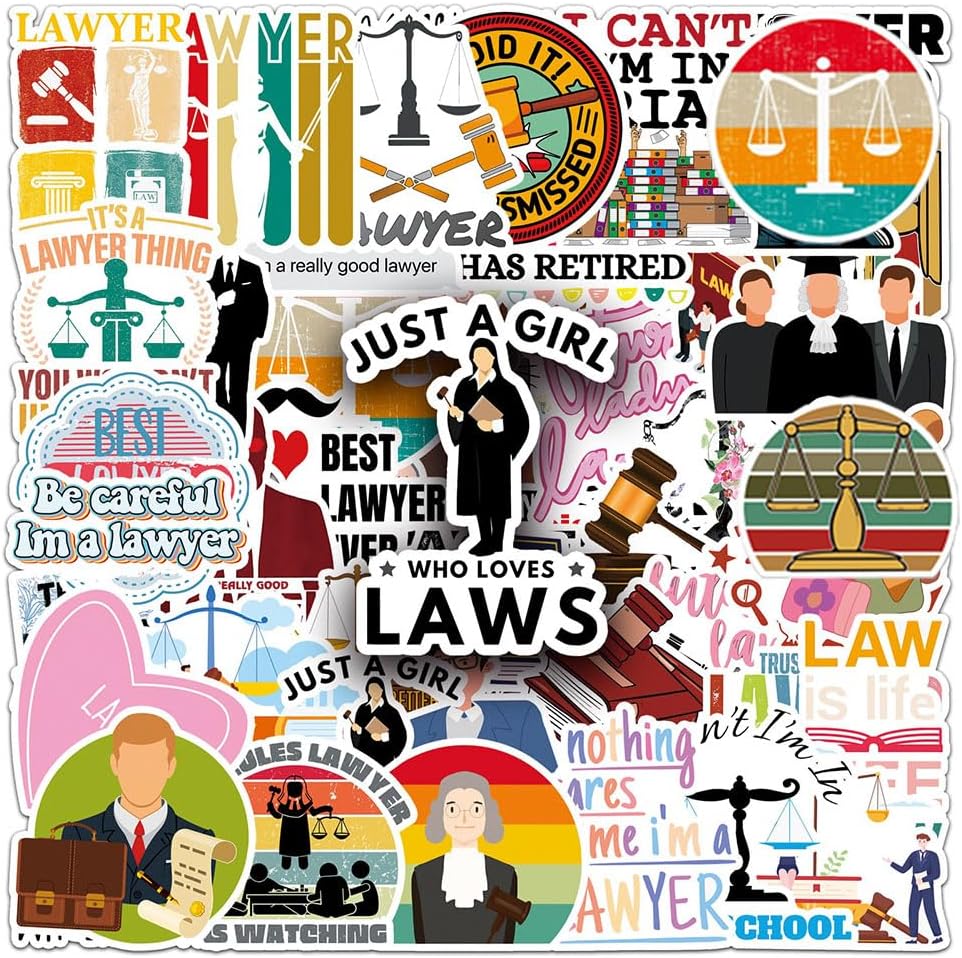 Amazon.com - Lawyer Stickers |50Pcs Attorney Waterproof Vinyl Decals ...