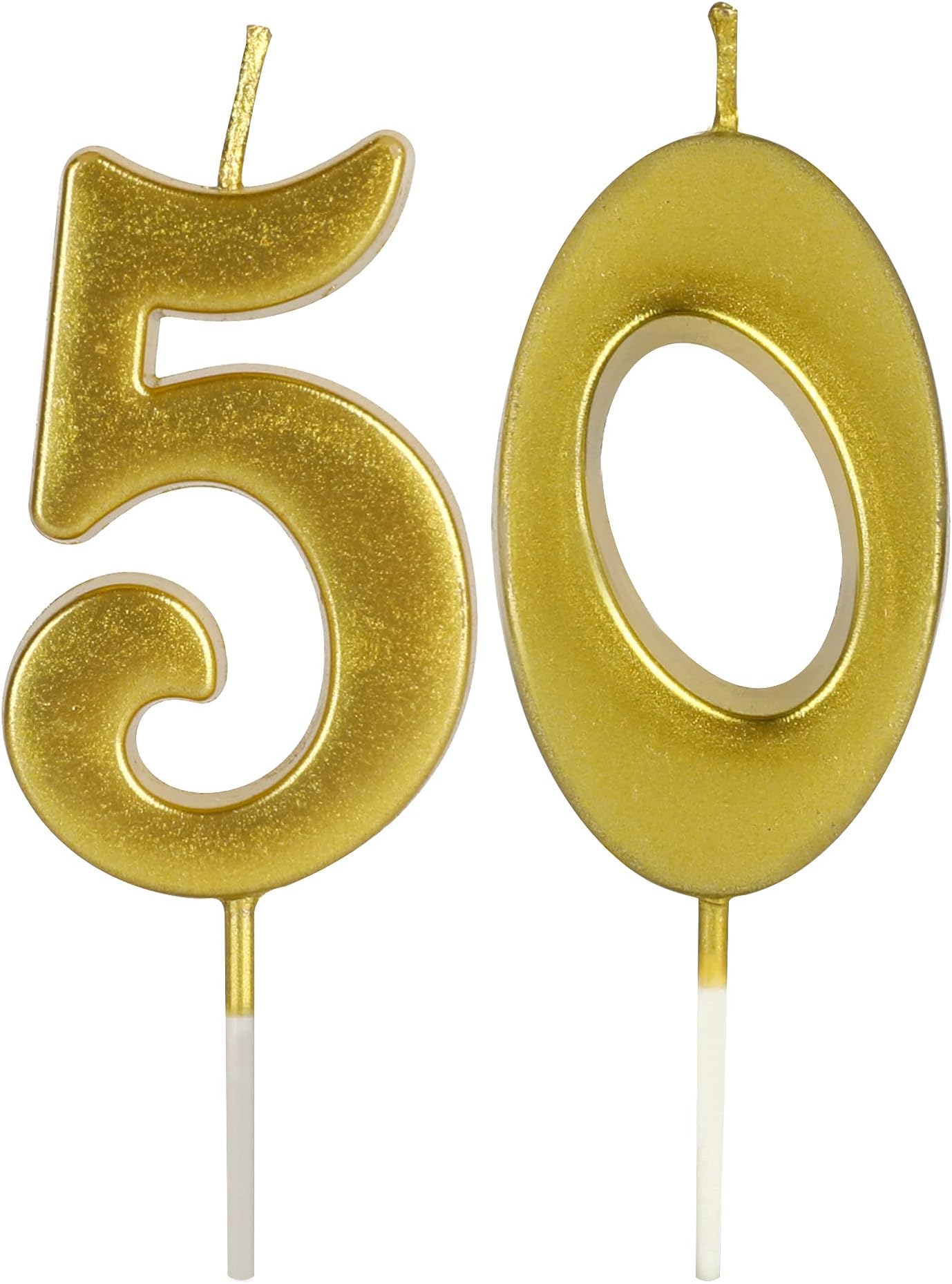 Amazon.com: 3.15 Inch Gold Number 50 Birthday Candle (Crown-50, Gold ...