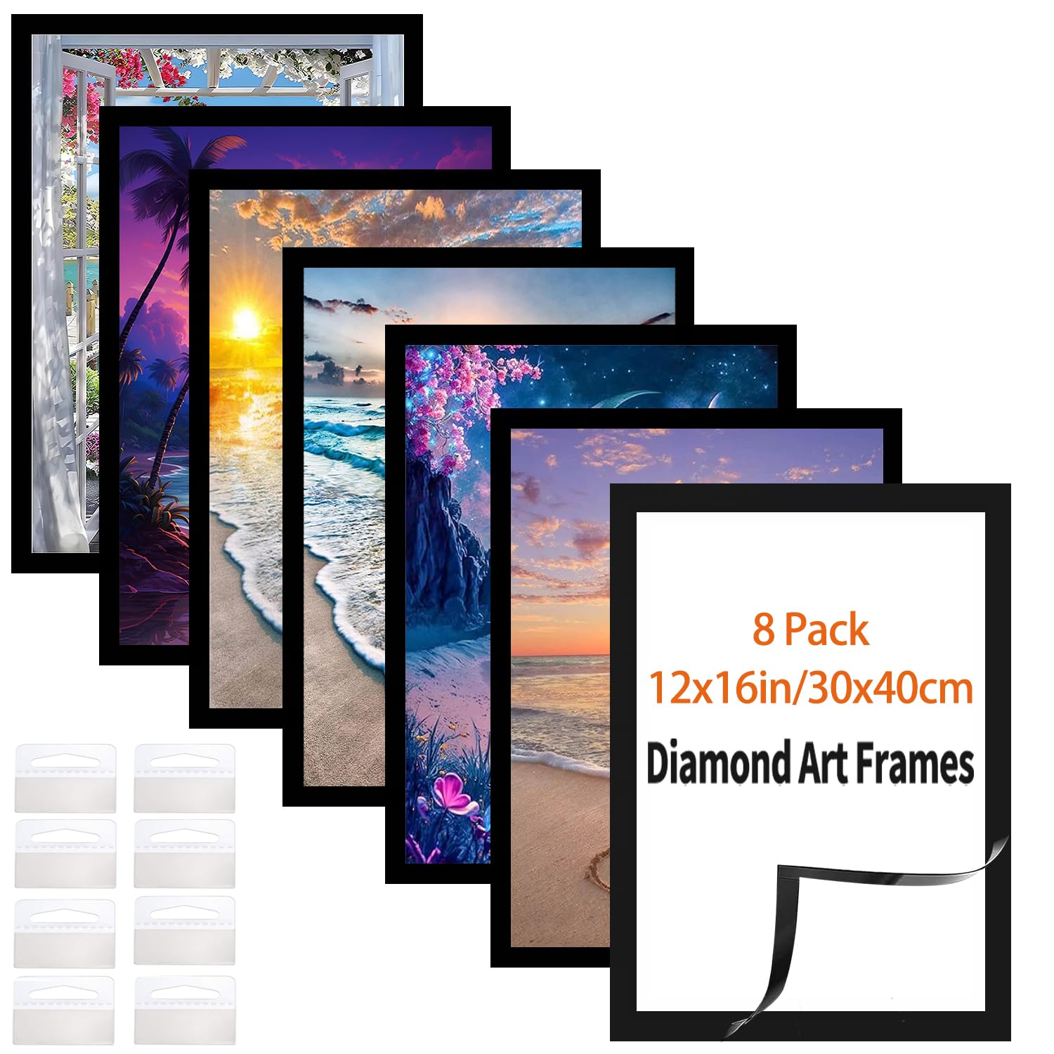 Amazon.com: XEUZK Diamond Art Frames - 8 Pack (Black) 30x40cm, Magnetic ...