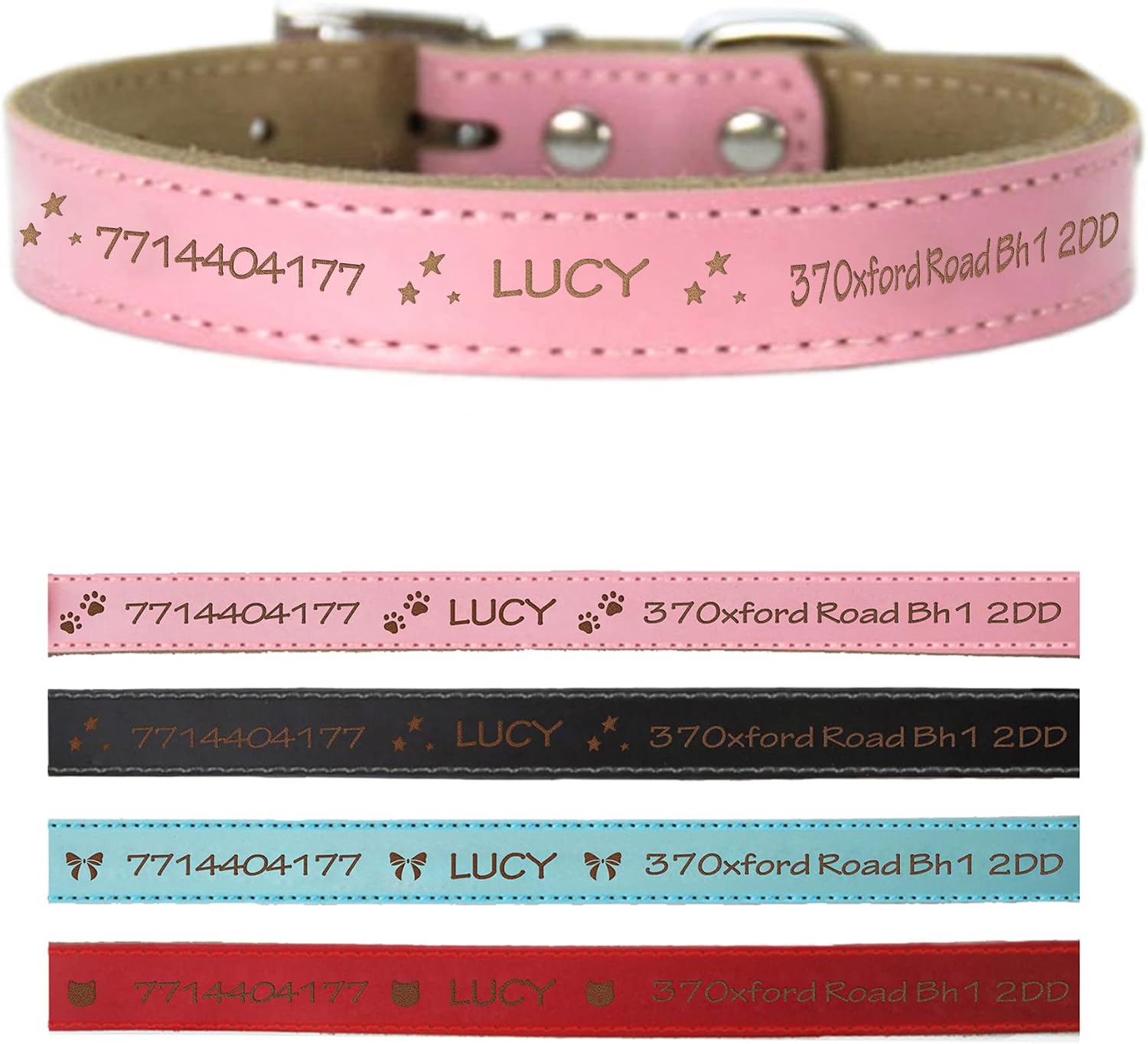 Personalised Dog Collars Leather Dog Collar Custom Pets Collar Small ...
