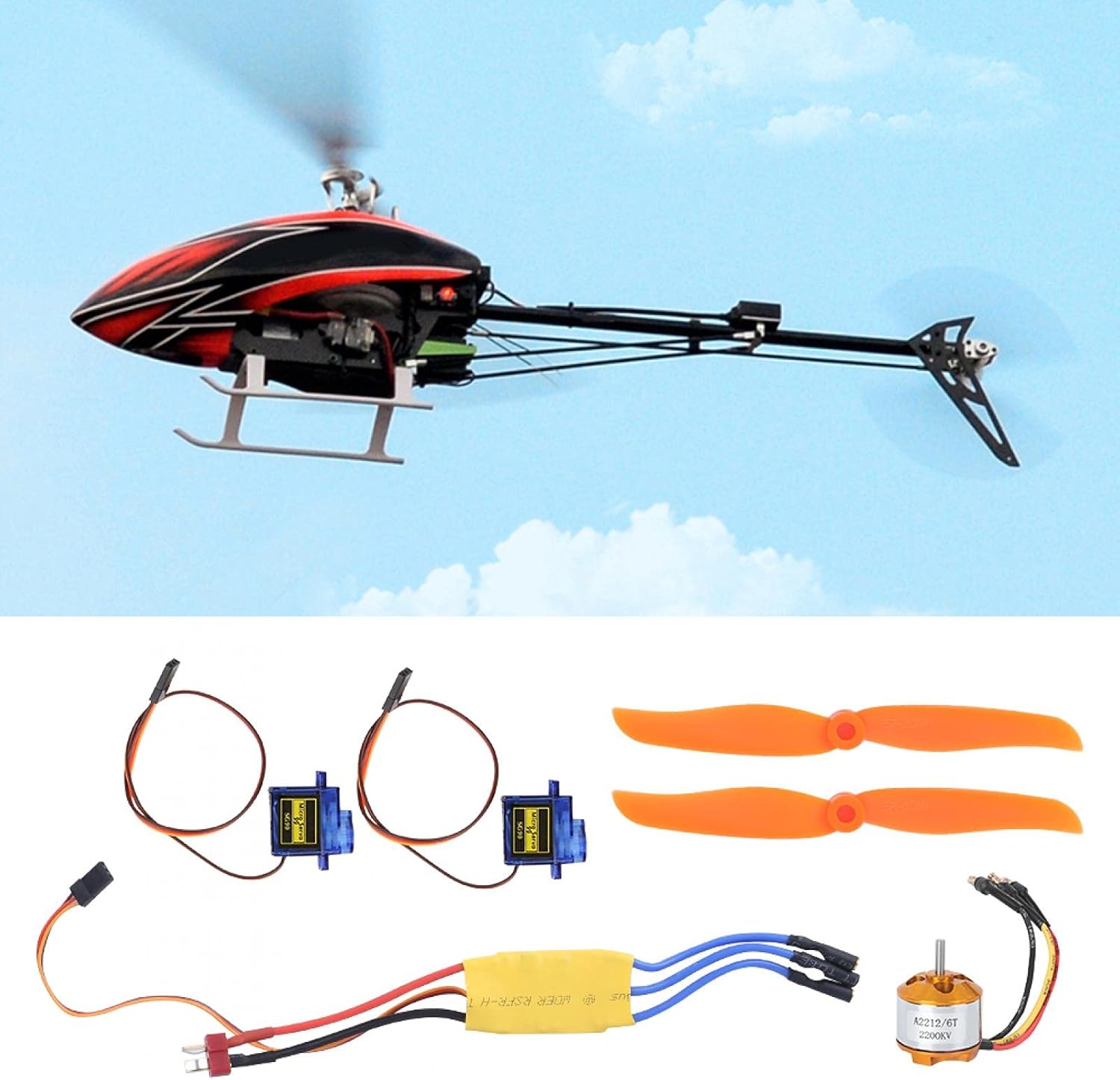 Kuuleyn Brushless Motor, Mini Servo, A2212 2200KV Brushless Motor 30A ESC SG90 9G Micro Servo ...