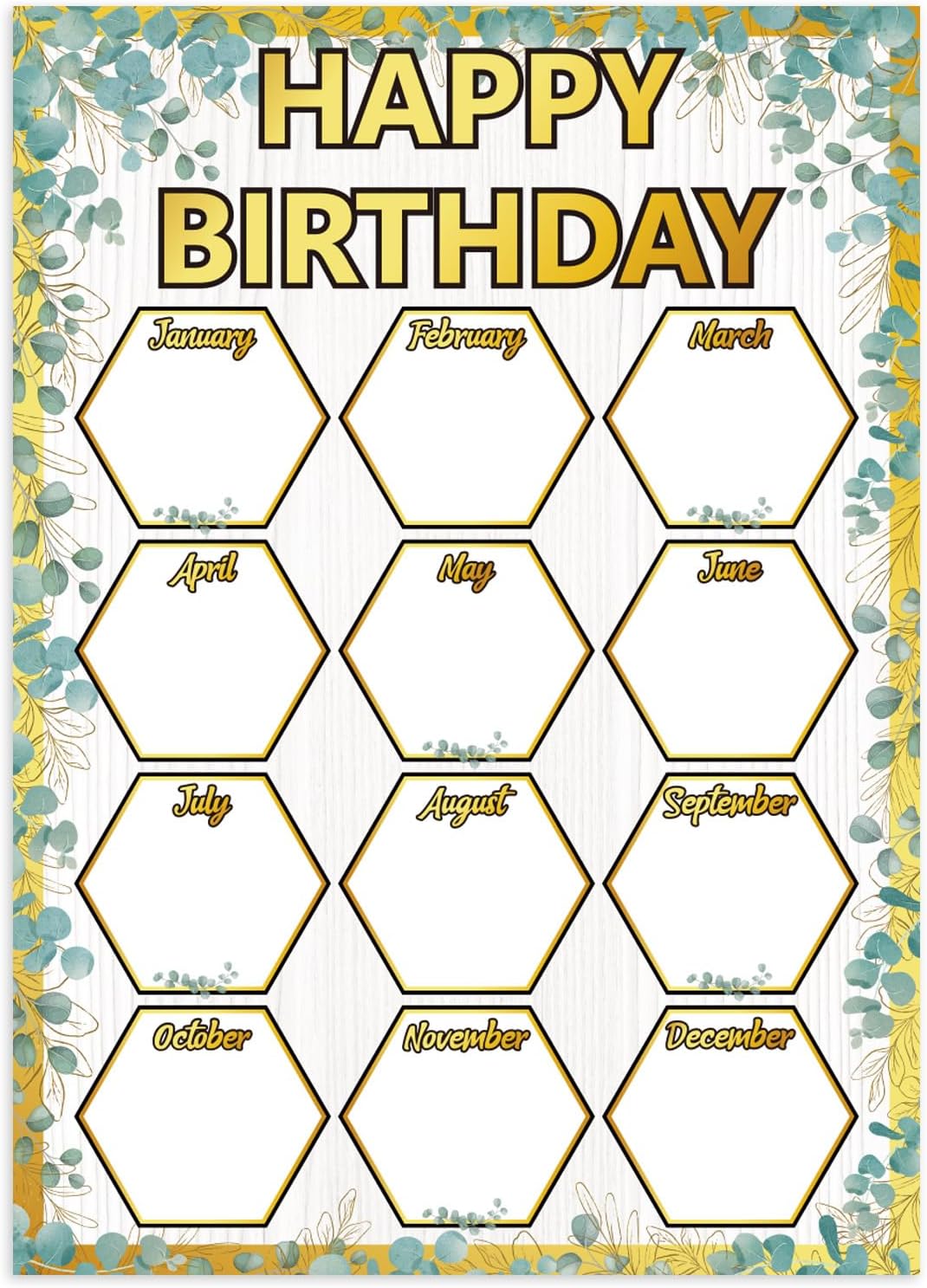 Boho Farmhouse Happy Birthday Chart Poster for Australia | Ubuy