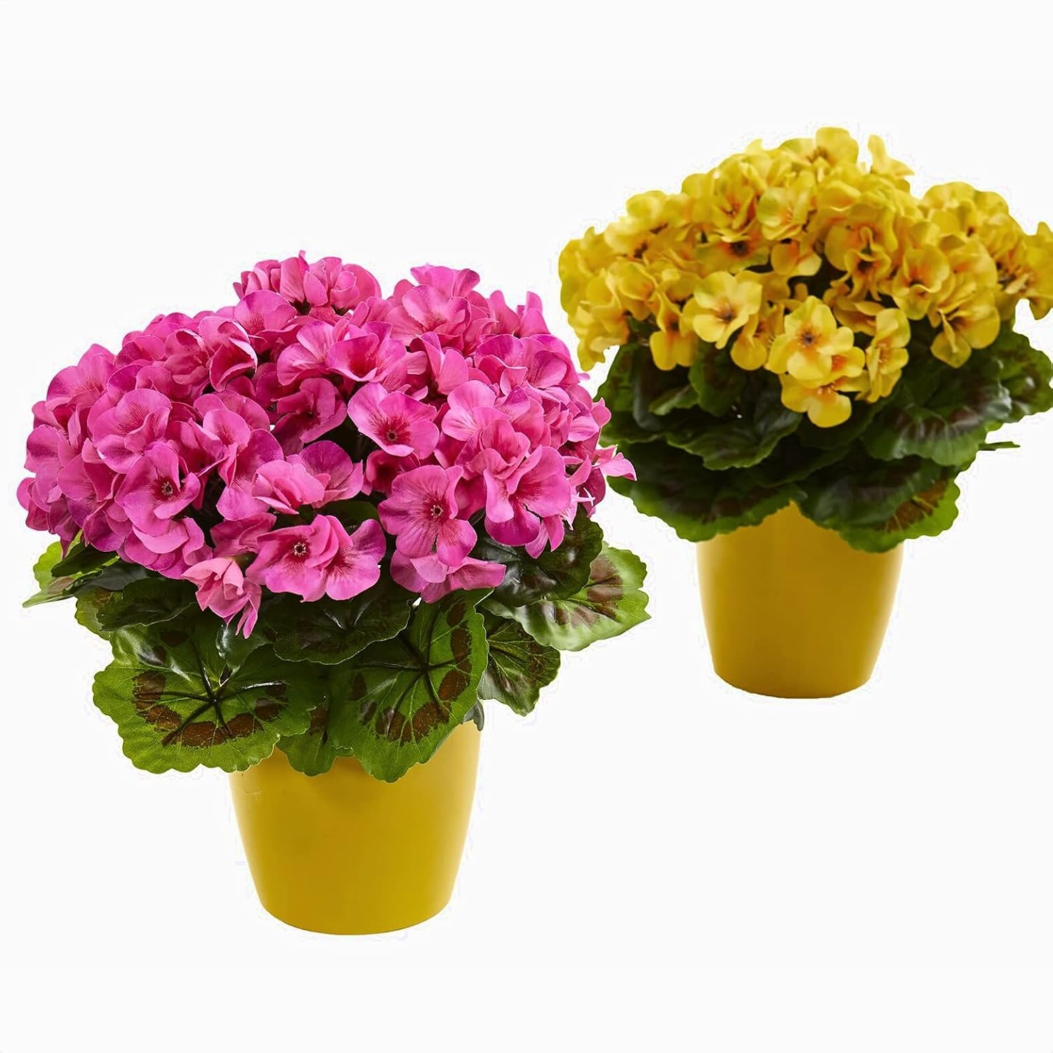 Amazon.com: Artificial Geranium Floral Arrangements in Vase, Container ...