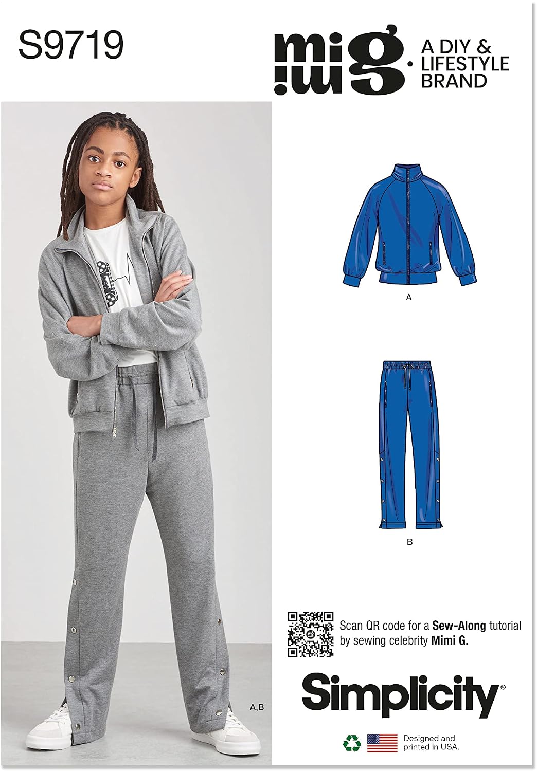Amazon.com: Simplicity Boys' Knit Jacket and Pants Sewing Pattern Kit ...