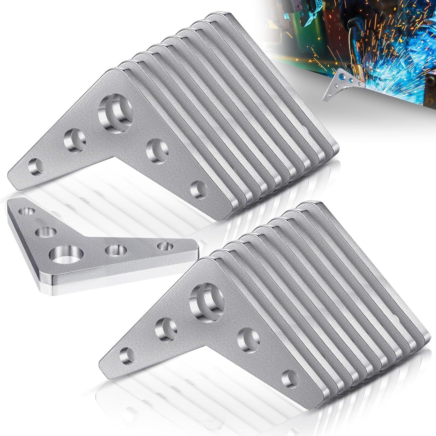 Amazon.com: Shimeyao 10 Pcs Metal Steel Plate Gussets 3" x 3" x 1/4 ...