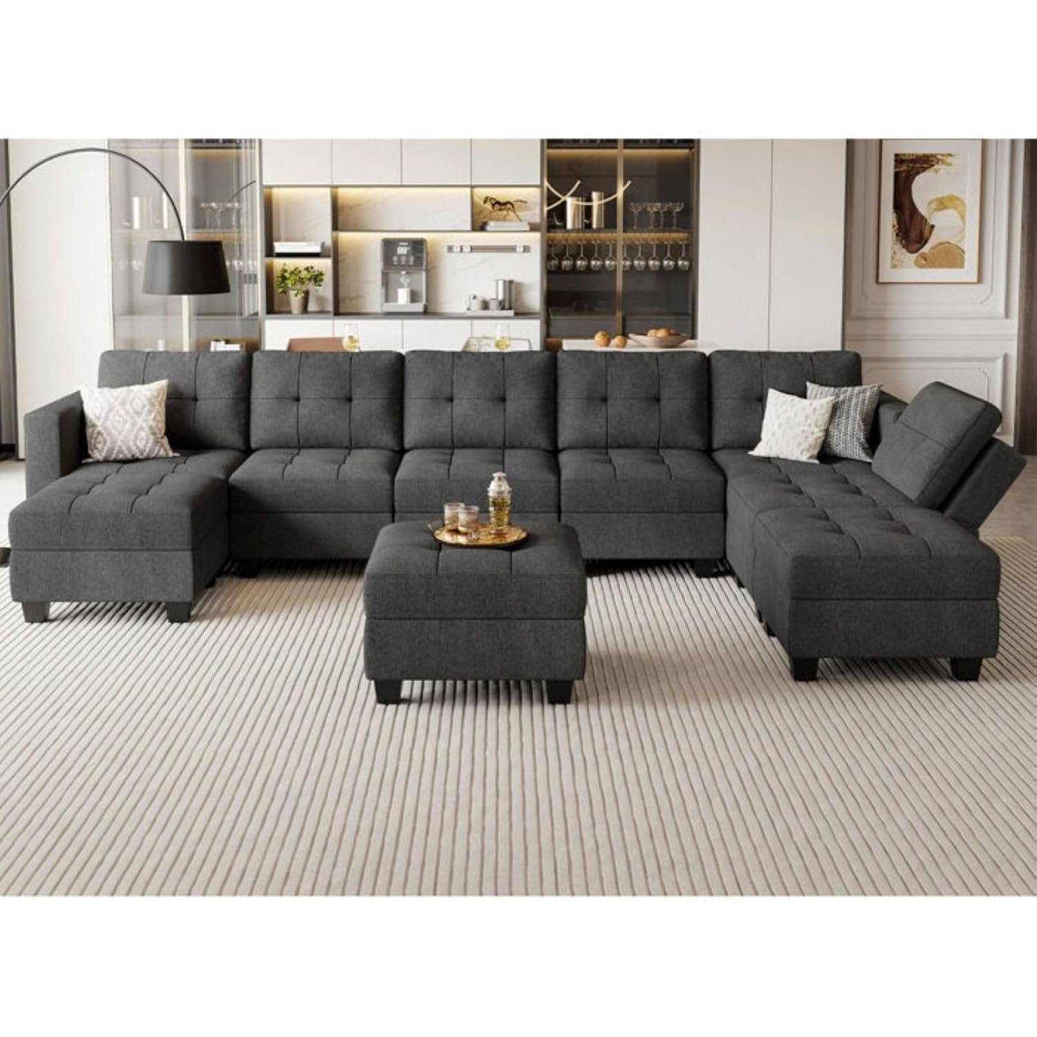 Torque - Alton Interchangeable Modular 9 Seater Fabric Sofa with ...