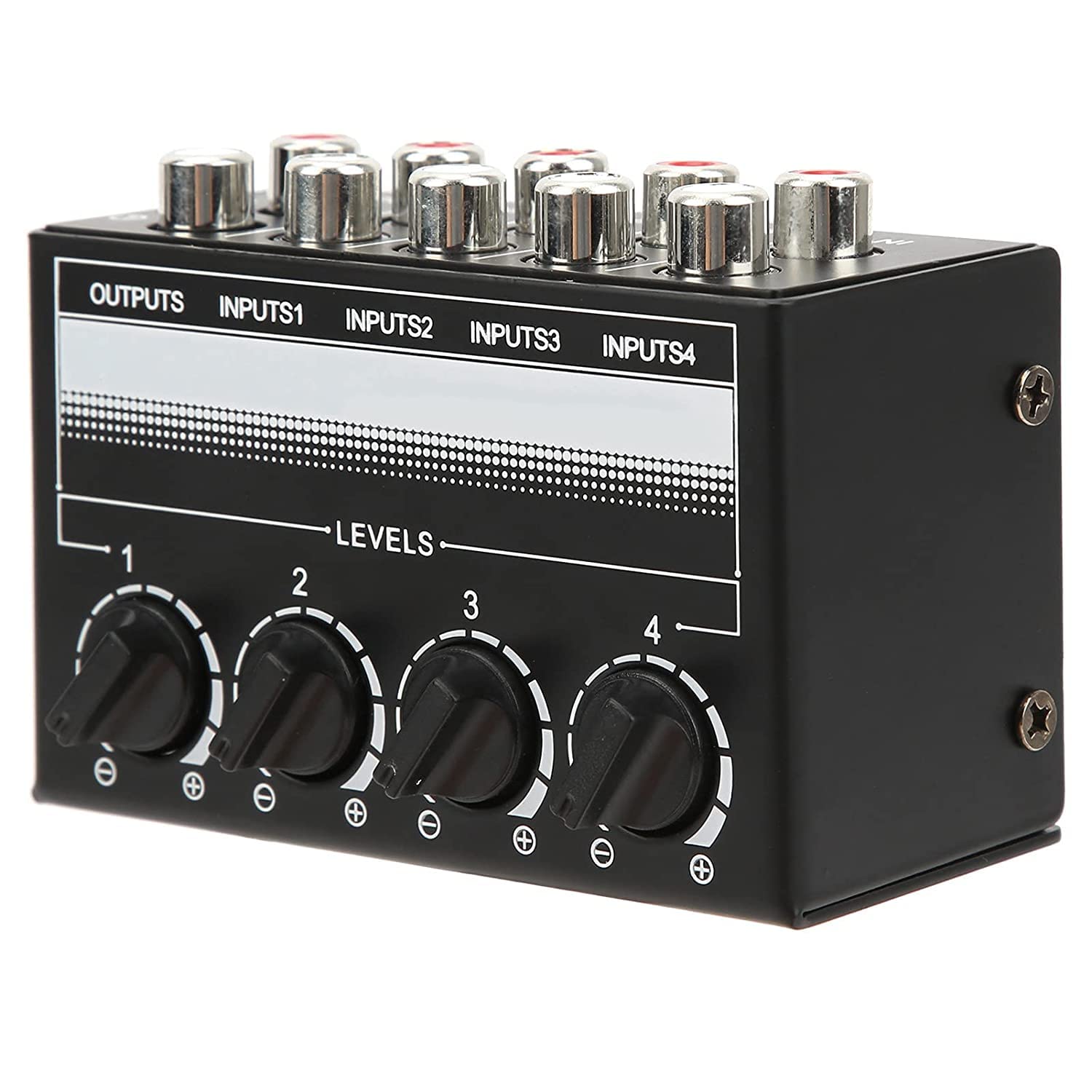 Audio Splitter Box, 12dB Gain Passive Portable 6.35mm 4 Channel Stereo ...