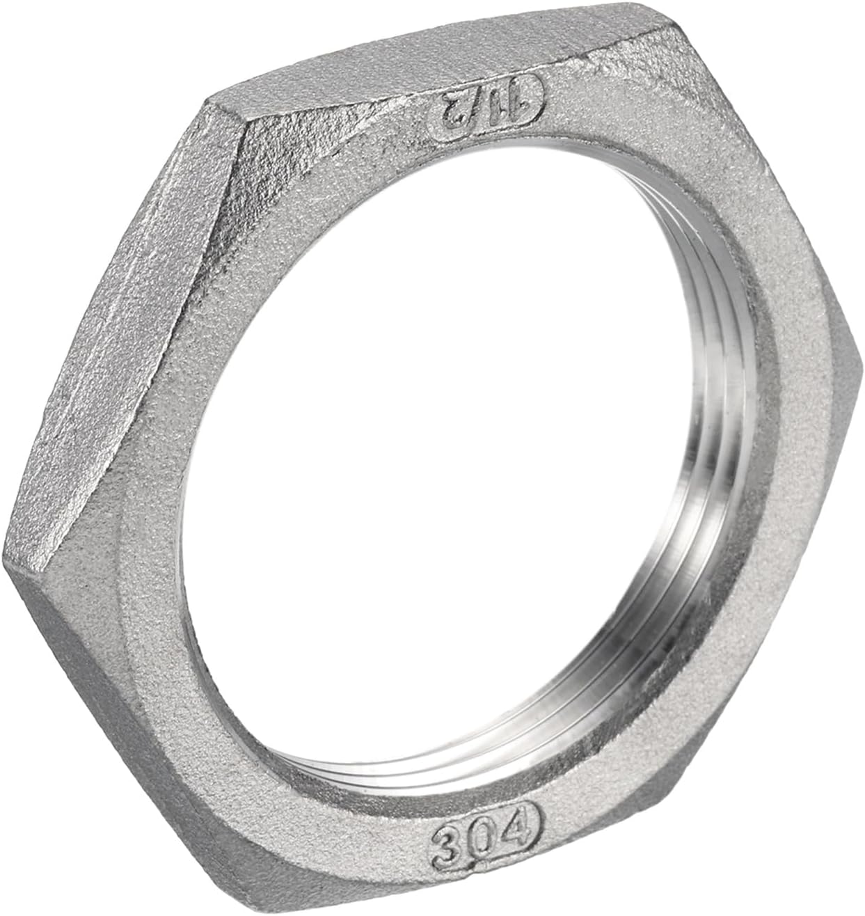 Amazon.com: uxcell 2 Pcs Cast Pipe Fitting Hex Locknut, 304 Stainless ...
