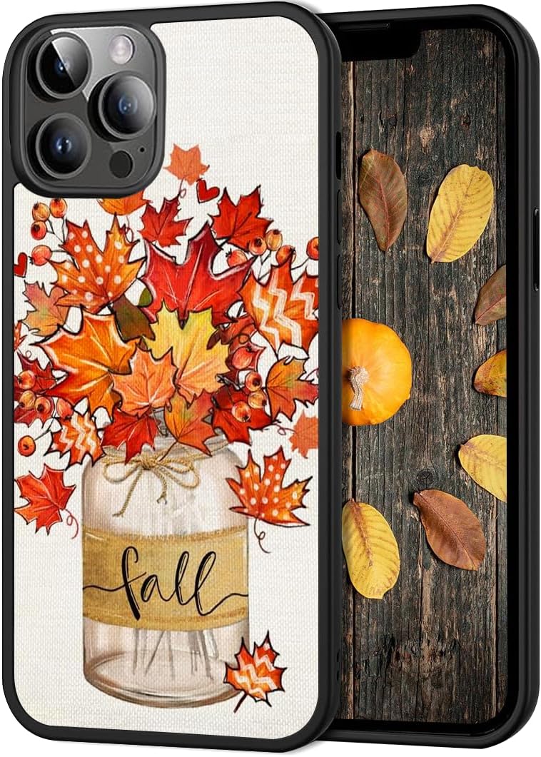 Amazon.com: Fall Maple Leaves Small Seasonal Autumn Fall vase Phone ...