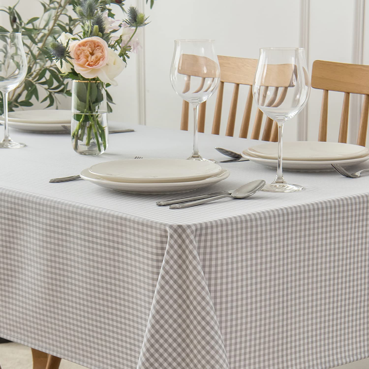Amazon.com: maxmill Square Checkered Tablecloth Water Resistance ...