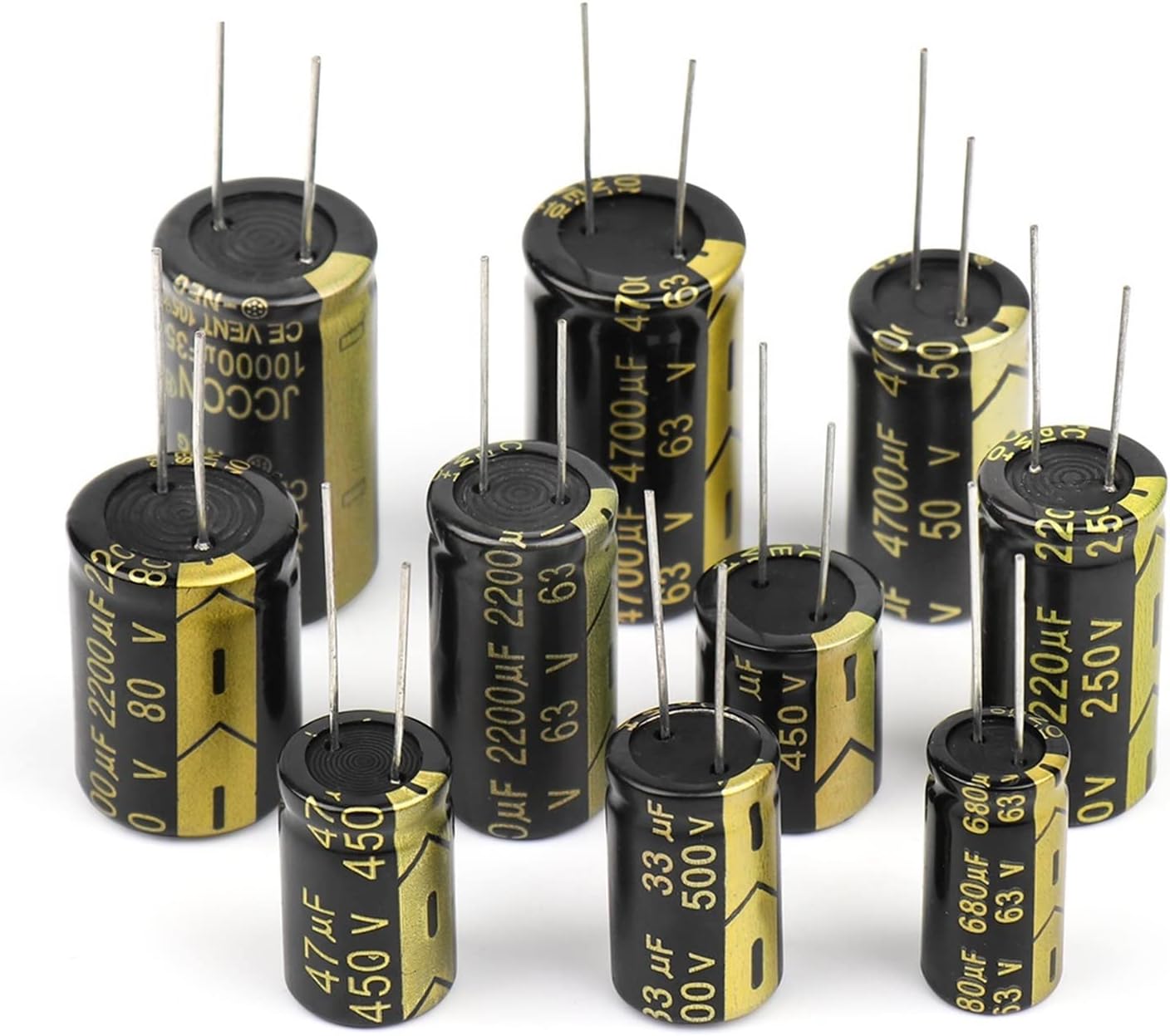 Amazon.com: GLOSMA 2Pcs Aluminum Electronic Capacitor 25 35 50 63 100 ...
