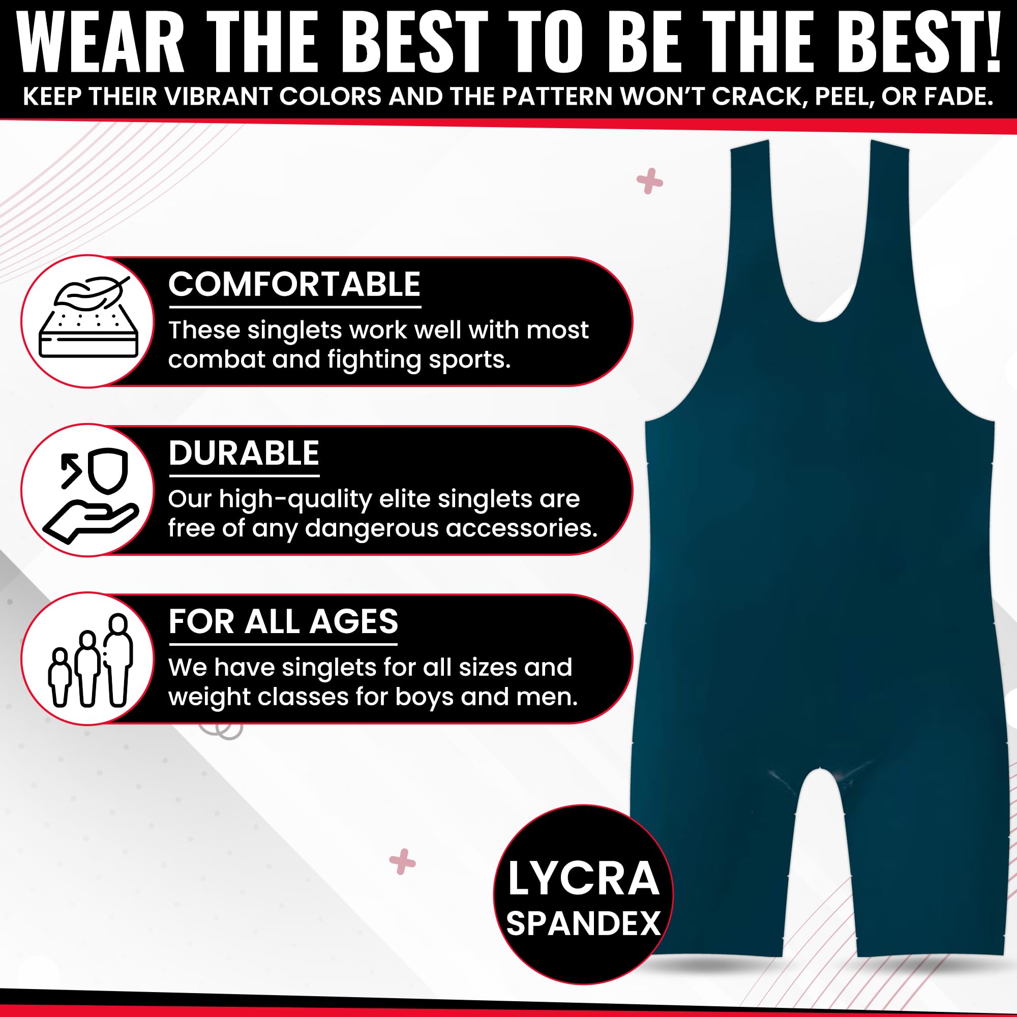 Snapklik.com : 4 Time All American Wrestling Singlet: Black, Navy Blue ...