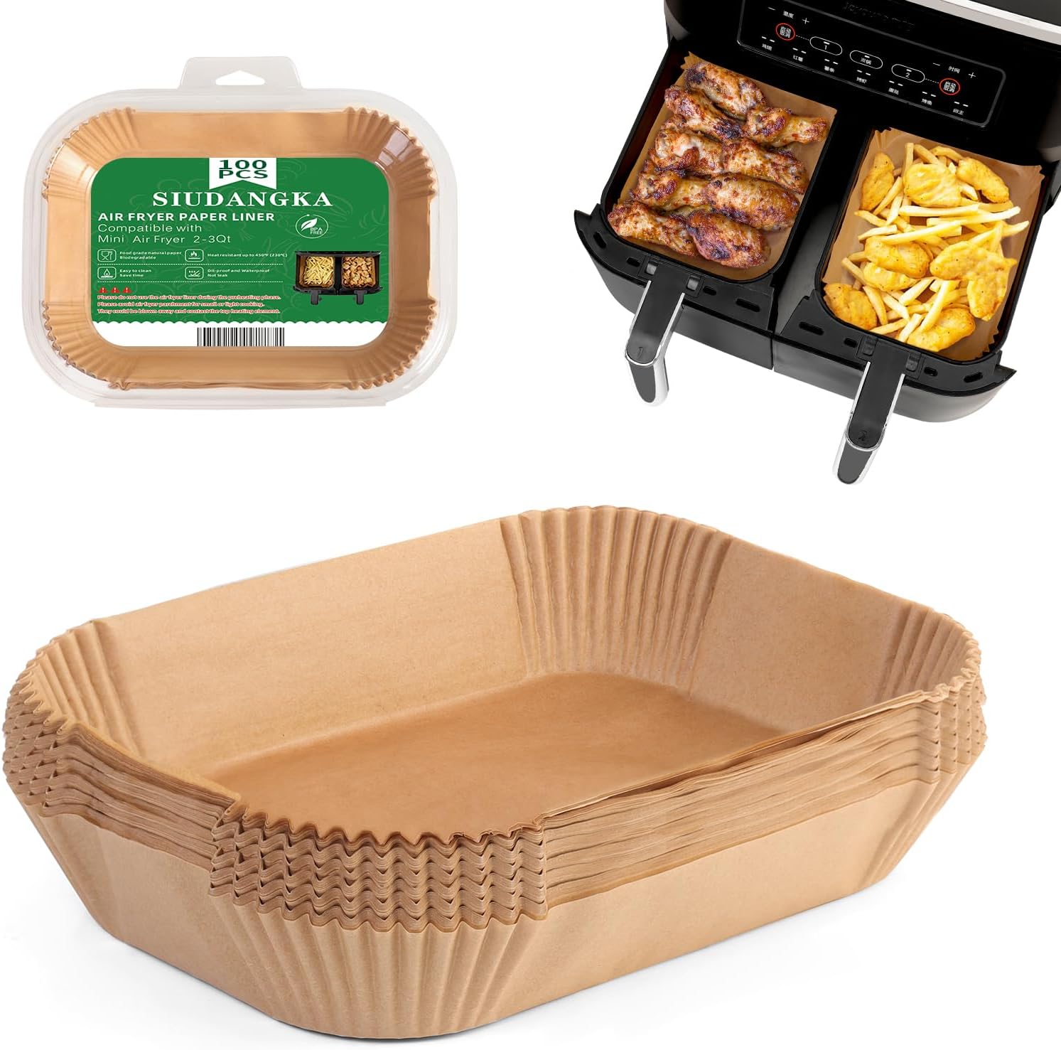 Amazon.com: Ninja Air Fryer Liners Disposable, Ninja Dual Air Fryer ...