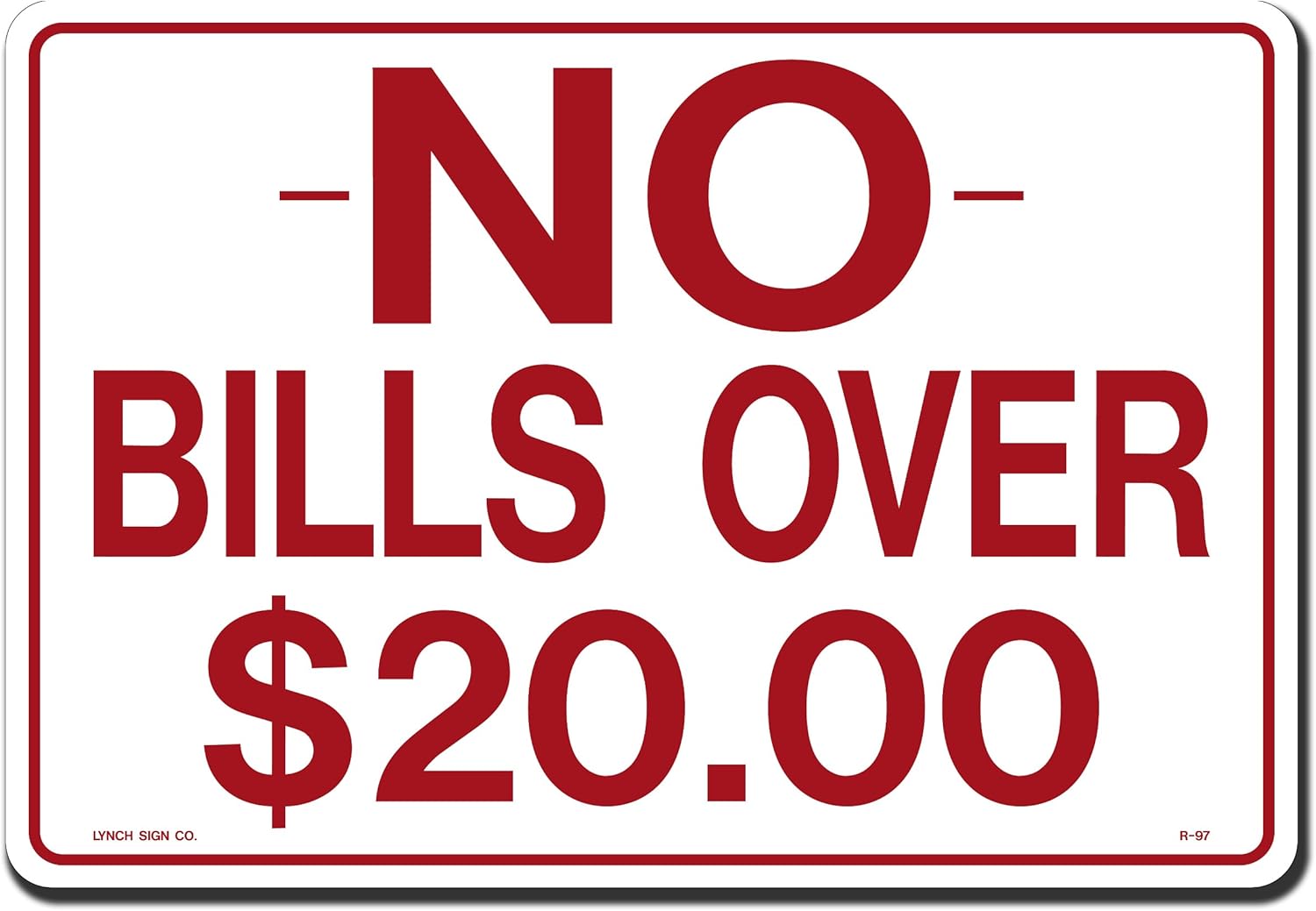 Amazon.com: Lynch Signs 14 in. x 10 in. Sign Red on White Plastic No ...