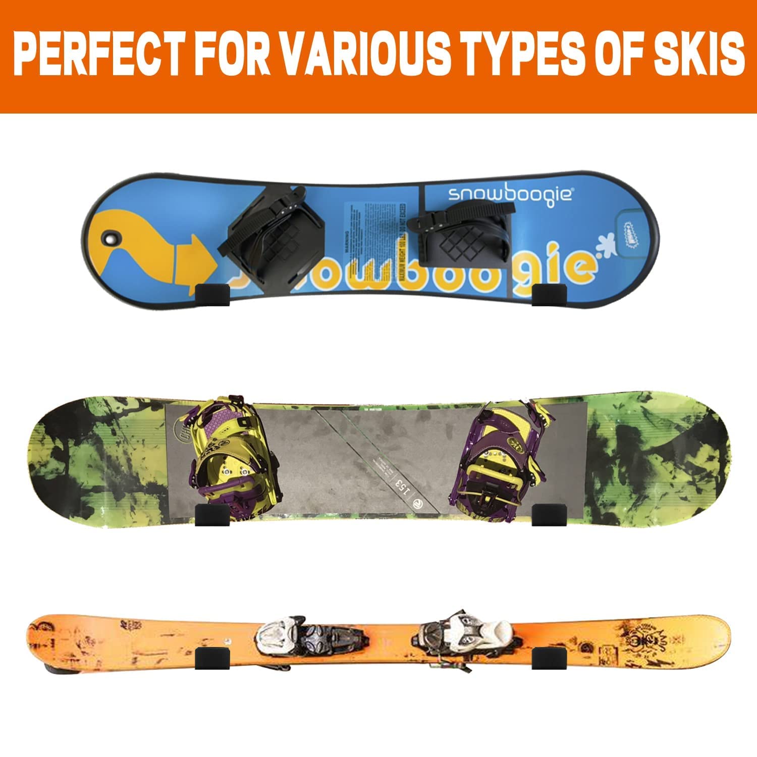 Snapklik.com : Poskad Snowboard Wall Rack,Ski Wall Mount Display, Home ...