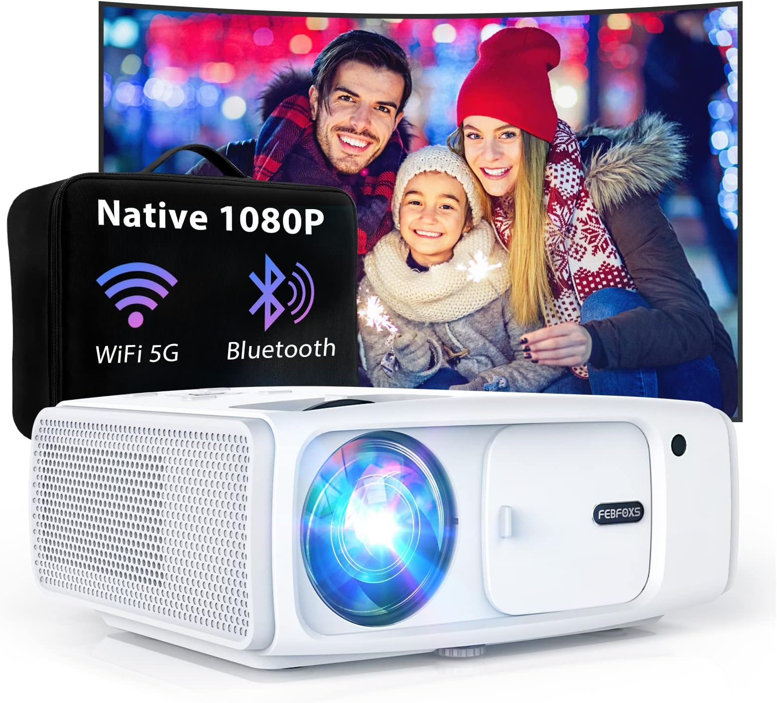 Amazon.com: Mini projector for iPhone native 1080P, support WiFi and ...