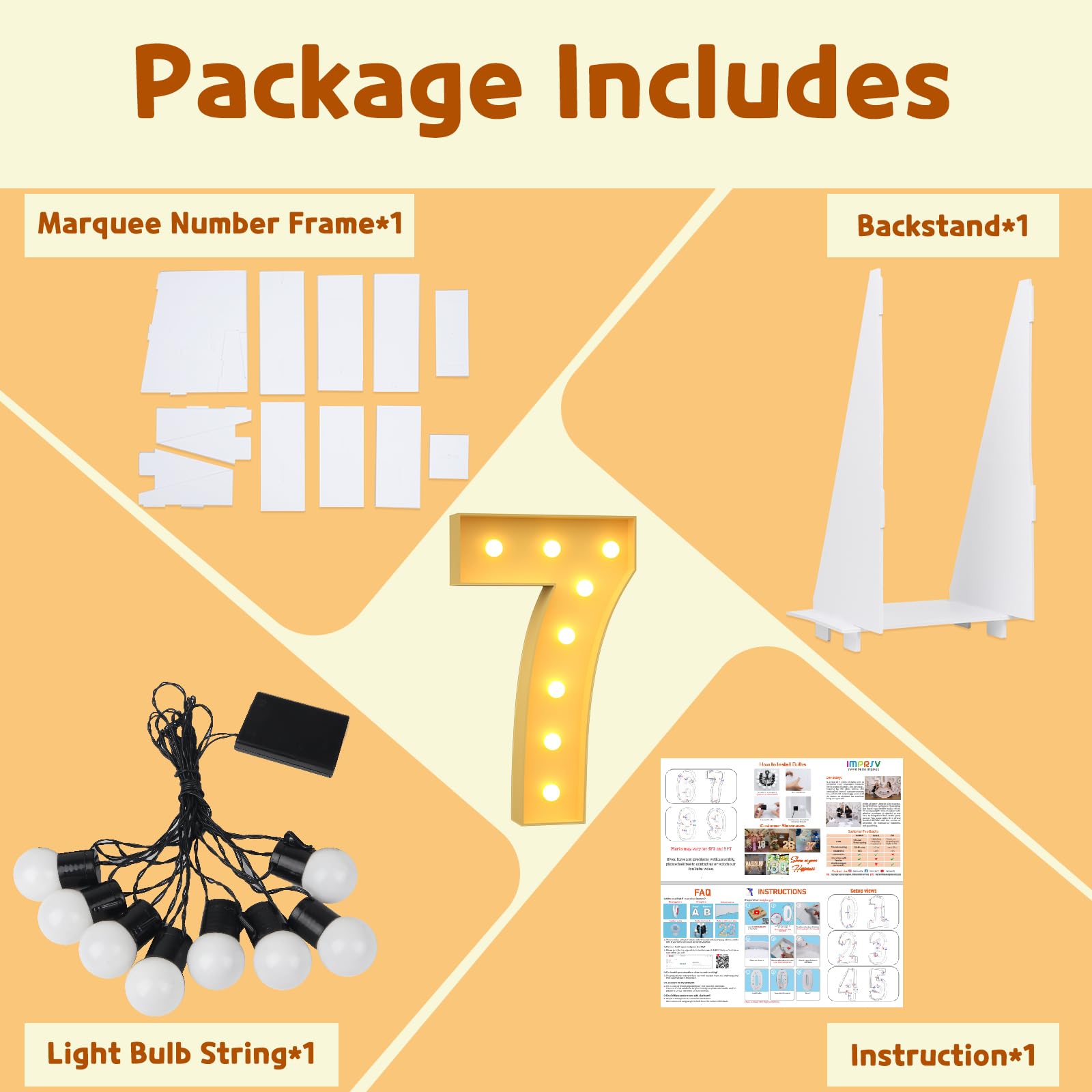 Snapklik.com : Imprsv 3FT Light Up Numbers Letters, Marquee For 70th ...