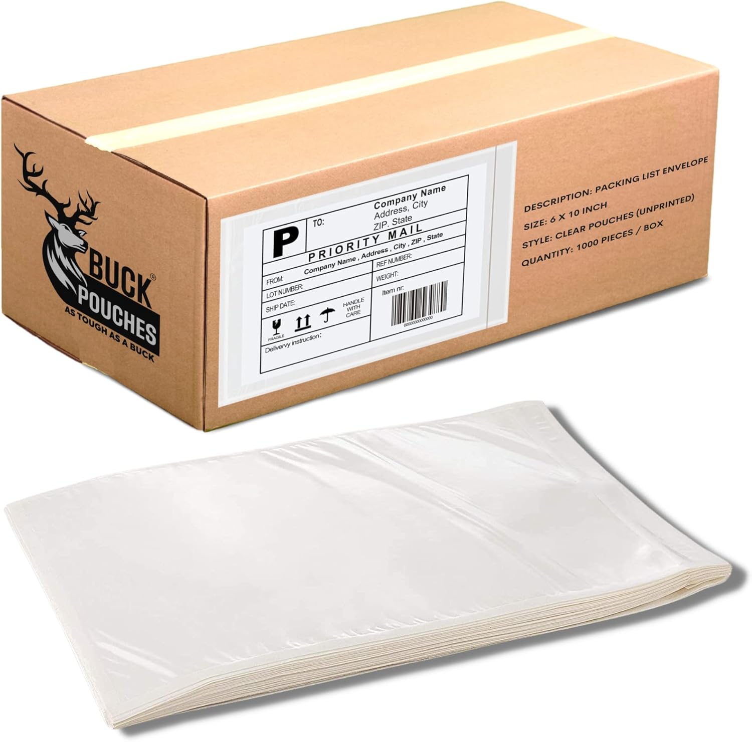 Amazon.com : 200 Pack 6"x10" Shipping Label Sleeves - Packing Slip ...