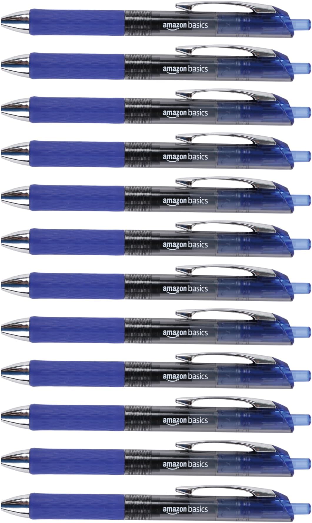Amazon Basics Retractable Gel Pens, Fine Point (0.7mm), Blue, 12-Pack ...