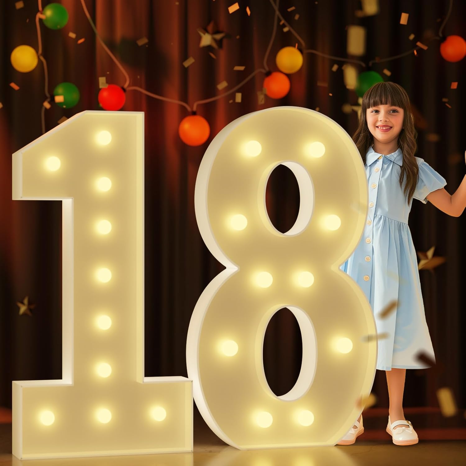 Amazon.com: Marquee Numbers 4 Feet Tall Large Light Up Numbers 18th ...