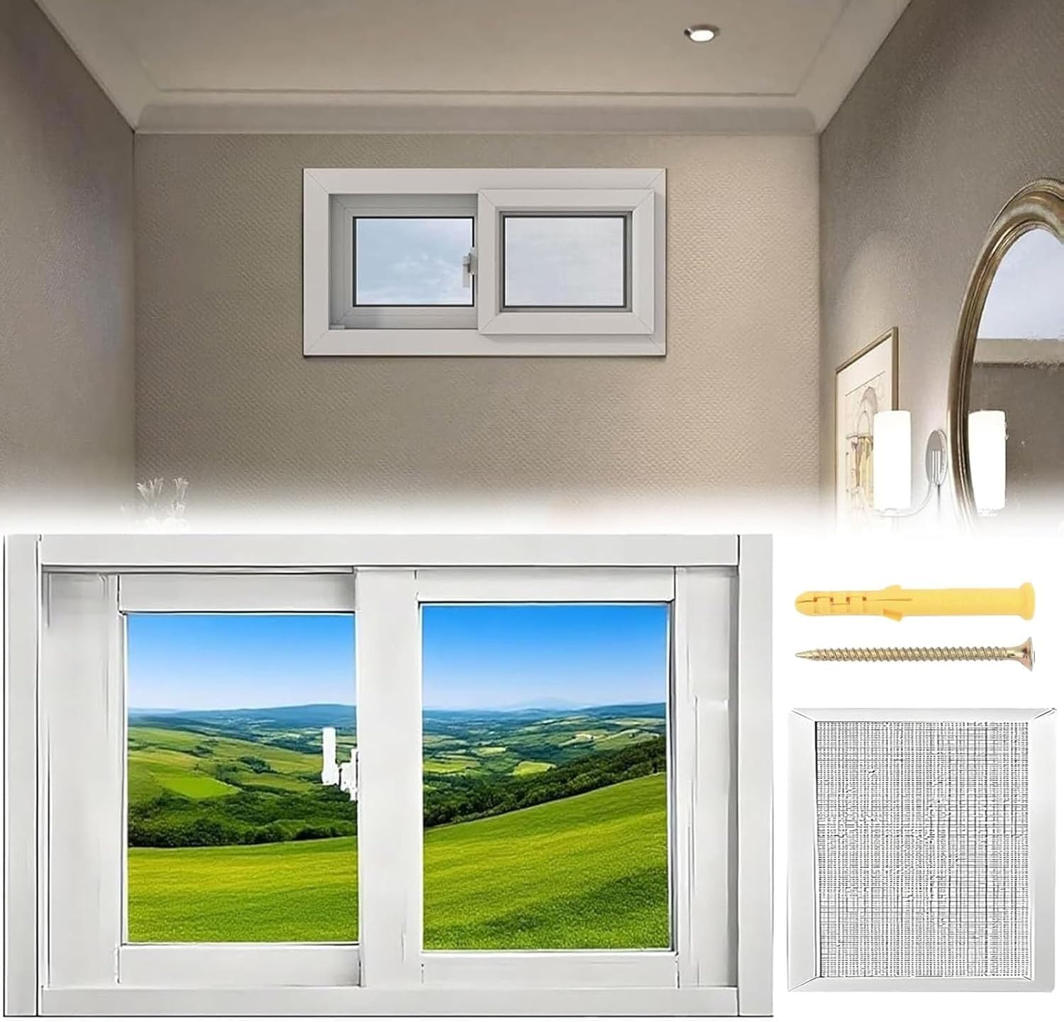 Amazon.com: Basement Sliding Window with Screen, Shed Sliding Windows ...
