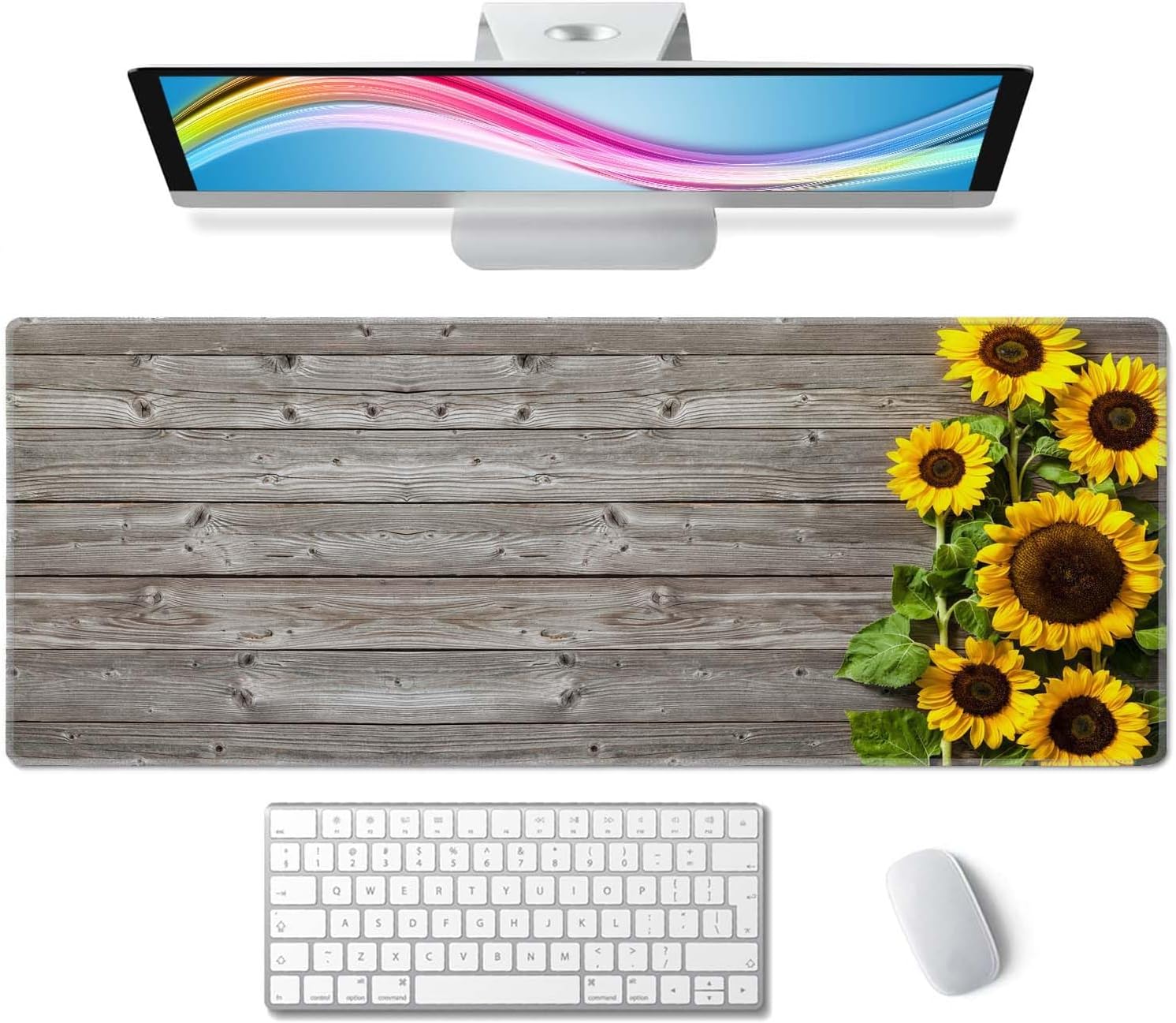 Amazon.com: Sunflower Desk Mat - Large XL Mouse Pad & Keyboard Pad for ...