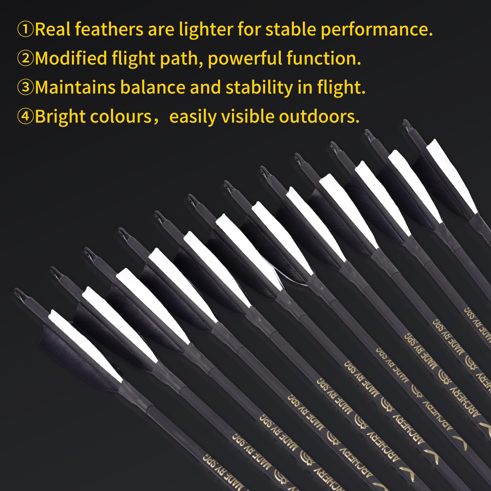 Snapklik.com : SPG 4 Inch Real Arrow Feathers - Shield Cut Feather ...