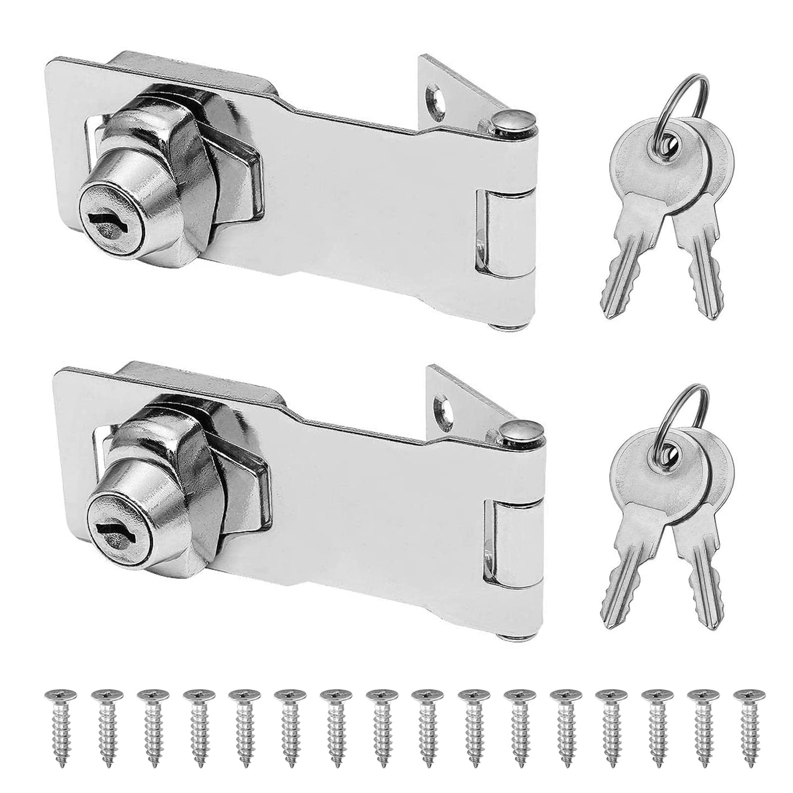 Keyed Hasp Locks, 2 Pcs Knob Locking Hasp, Cabinets Hasp Locks for ...