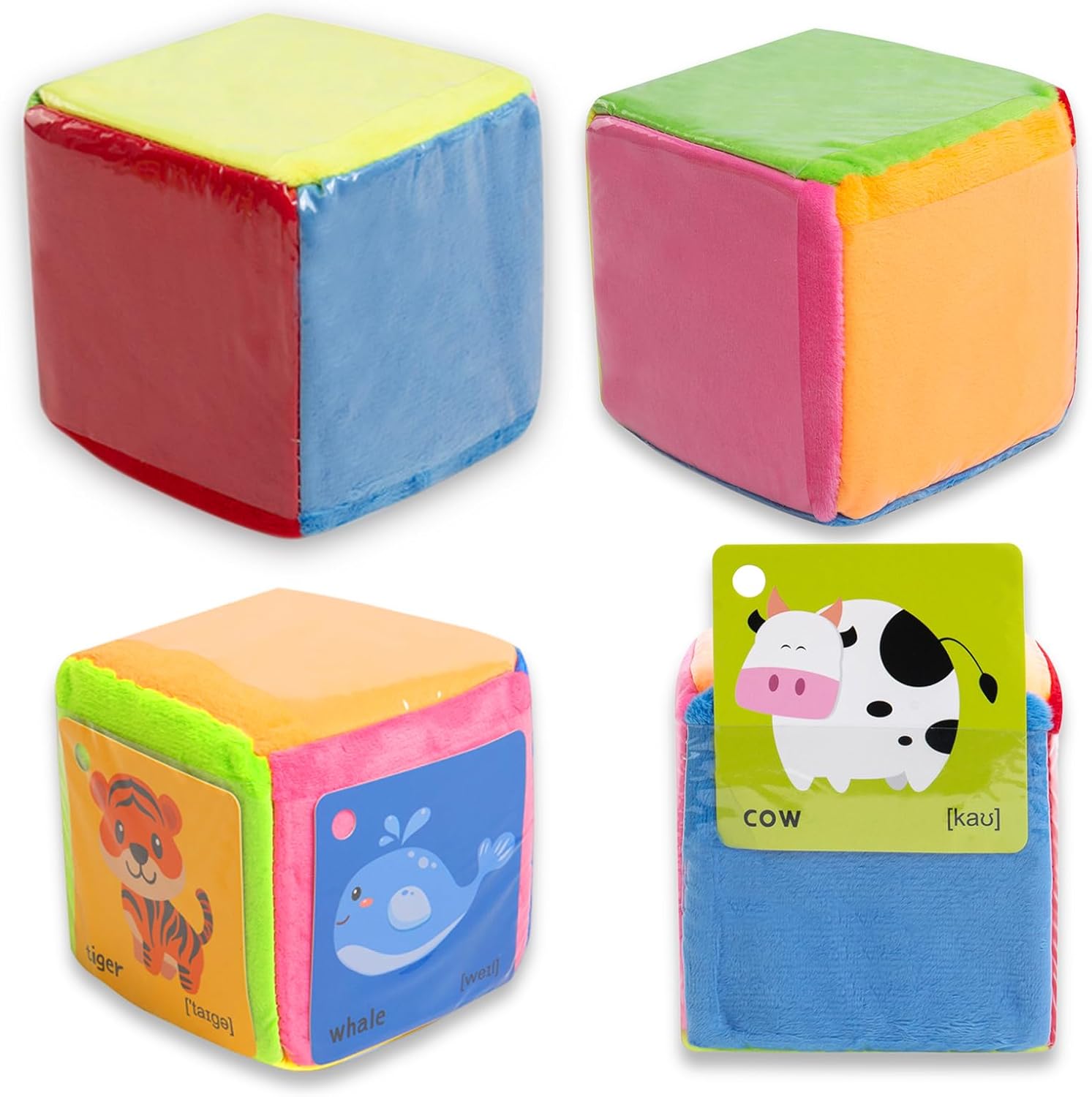 IWTBNOA Schaumstoffwürfel, 2Pcs Bunter Würfel mit Einstecktaschen, 10cm ...