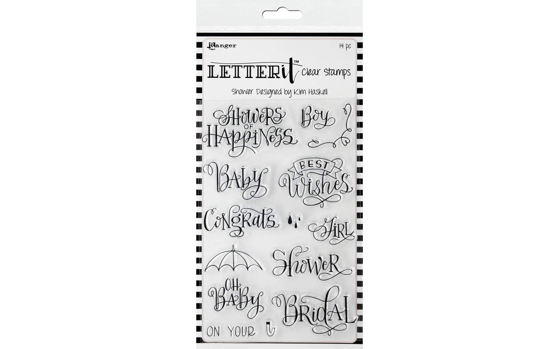 Amazon.com: Ranger Letter It Clear Stamp Set 4"X6"-Shower : Arts ...