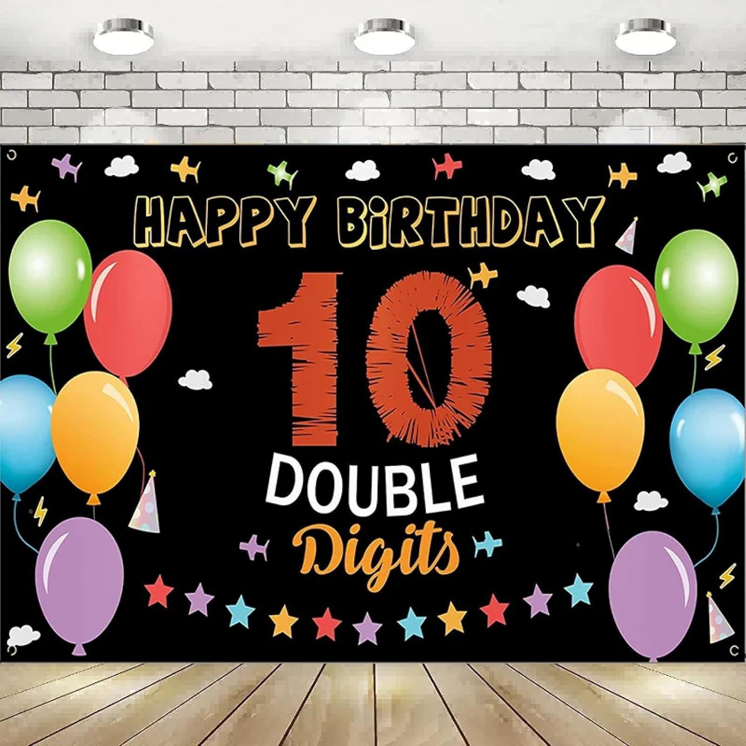 Amazon.com : Photography Backdrop 10th Birthday Double Digit Logo ...
