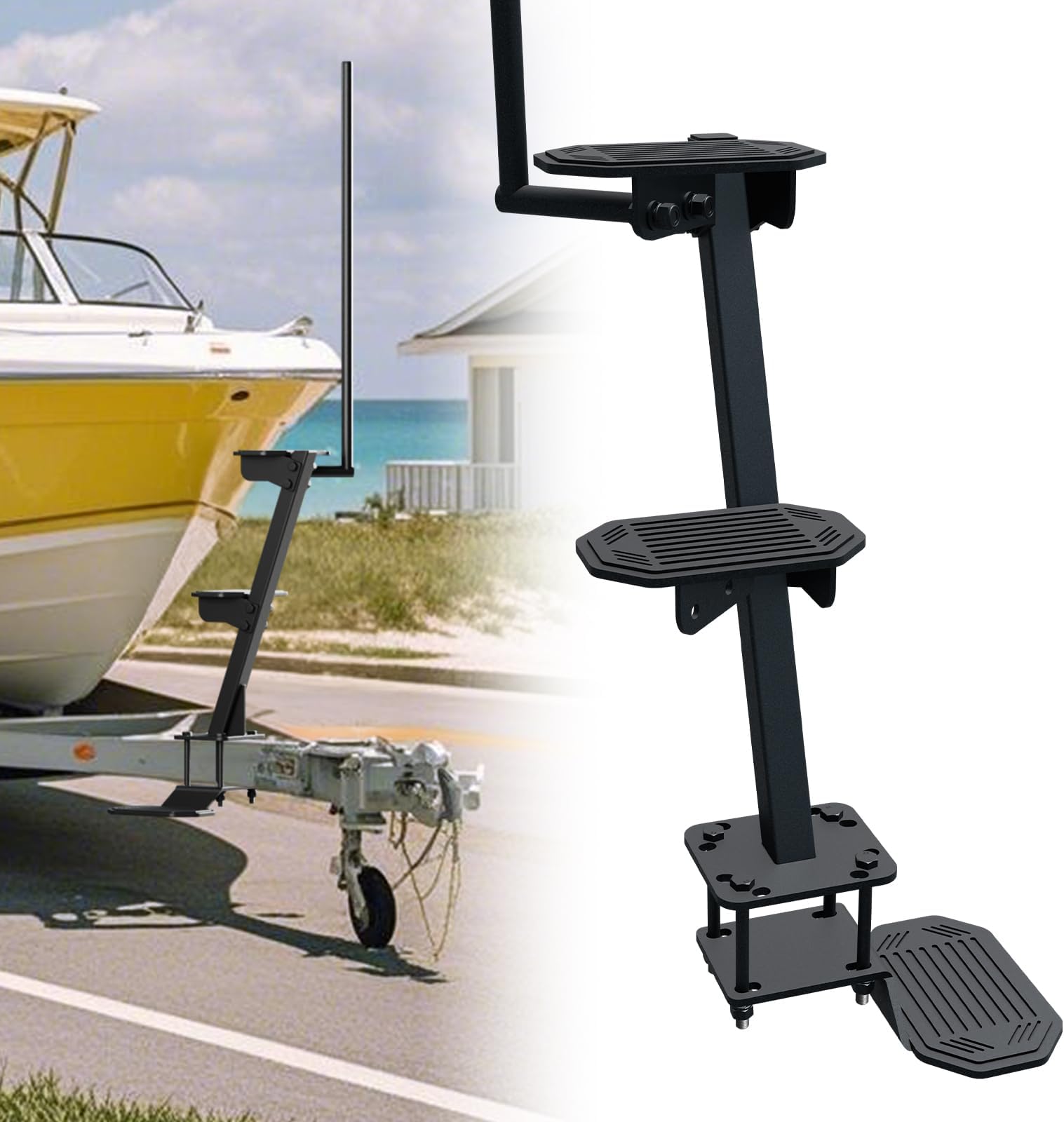 Amazon.com: Aupar Heavy Duty Boat Trailer Steps with Safety Handle, Non ...